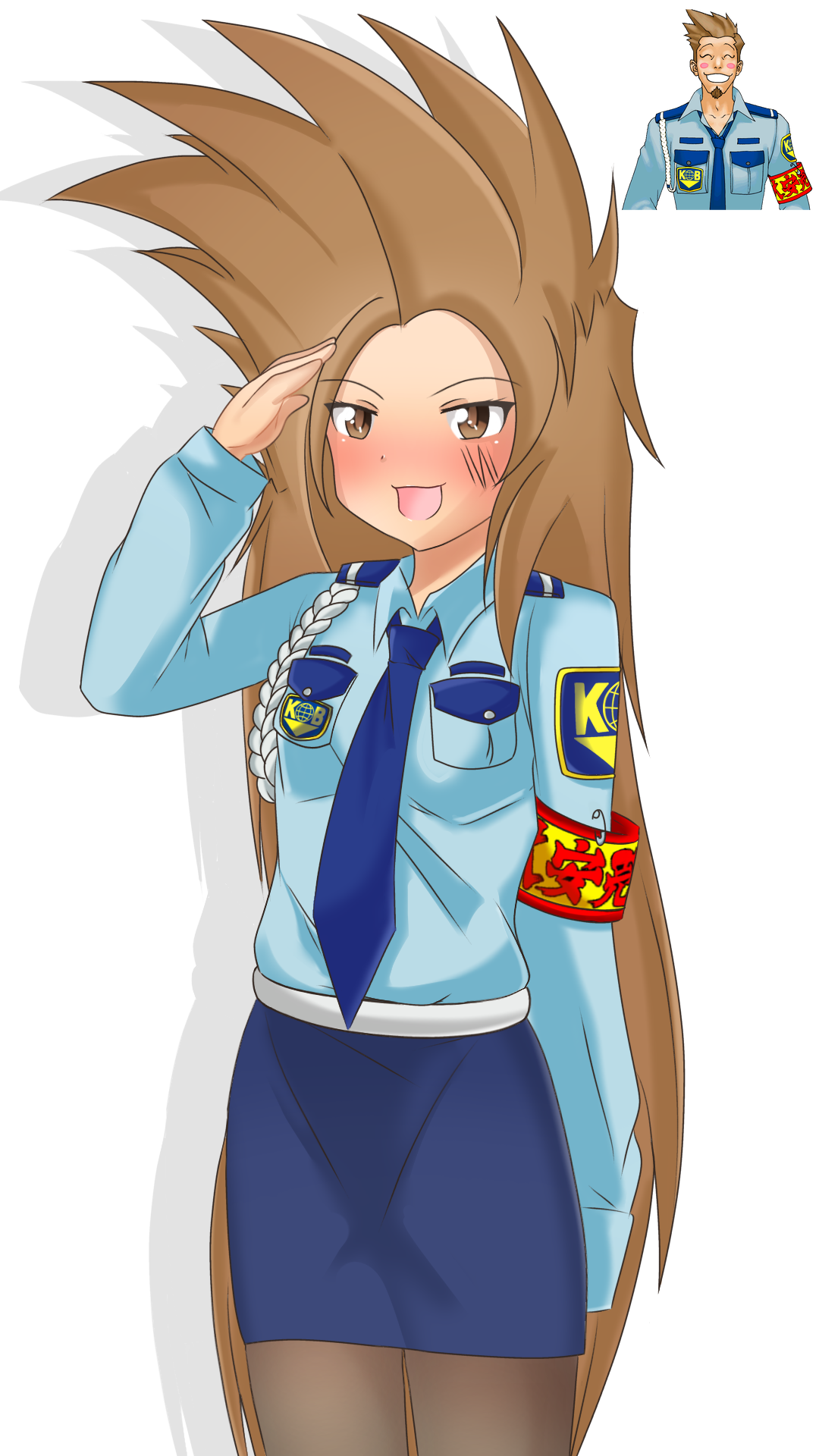 Safebooru - 1girl ace attorney armband blue suit blush brown eyes brown ...