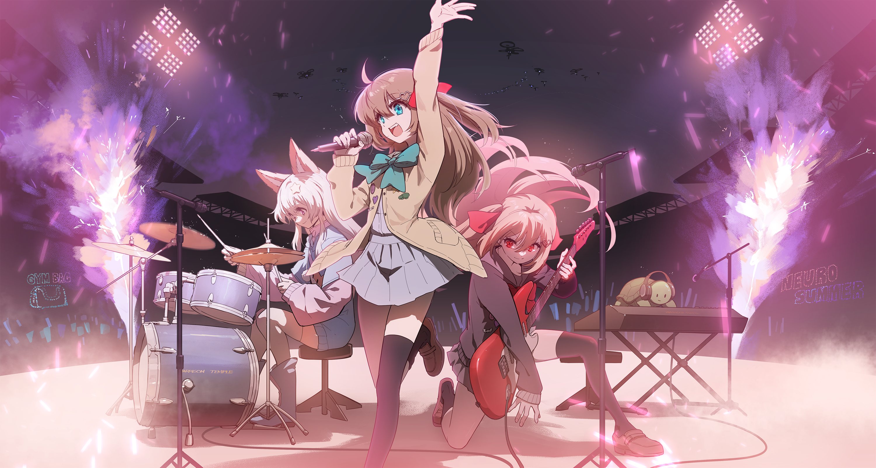 Safebooru - 3girls ahoge animal ear fluff animal ears annytf ...