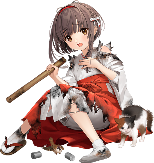 Safebooru - 1girl braid brown eyes brown hair burnt clothes cat full ...