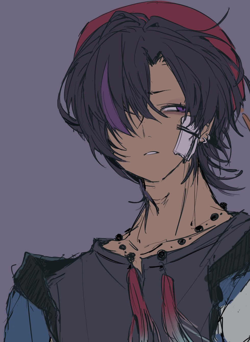 Safebooru - 1boy black hair black shirt character request commentary ...