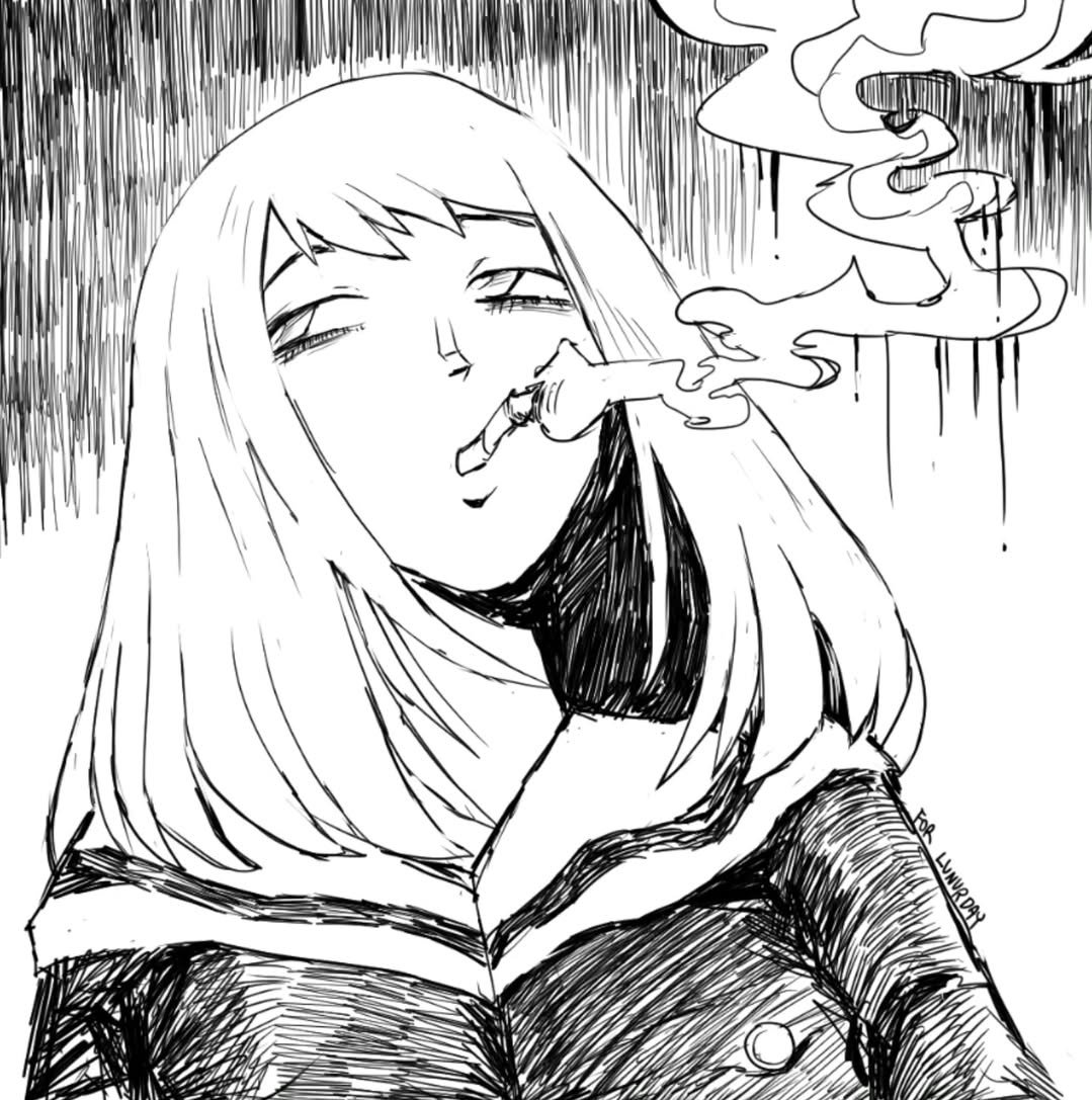 Safebooru - 1girl cigarette commentary english commentary flcl genc ...