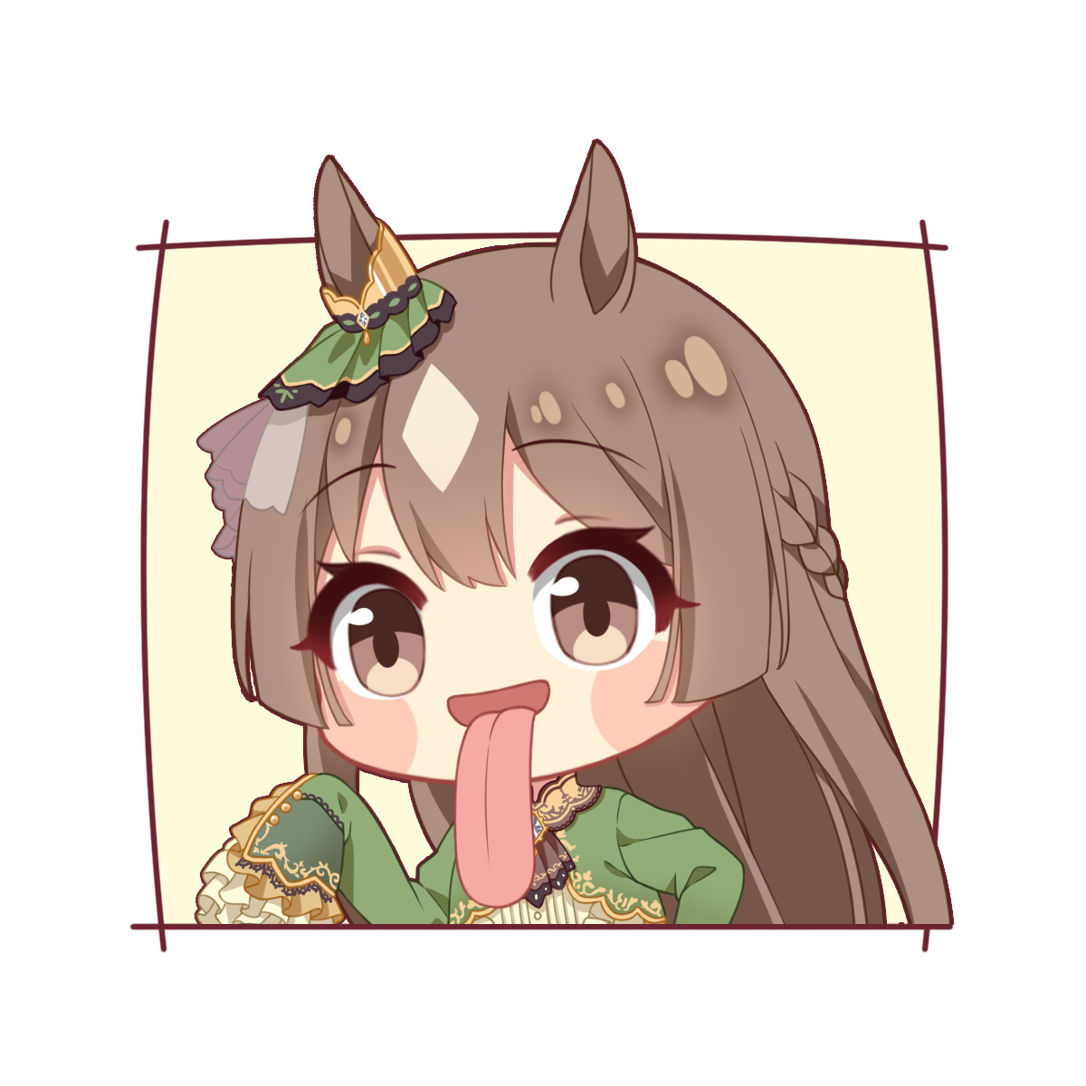 Safebooru - 1girl animal ears blush stickers brown eyes brown hair ...