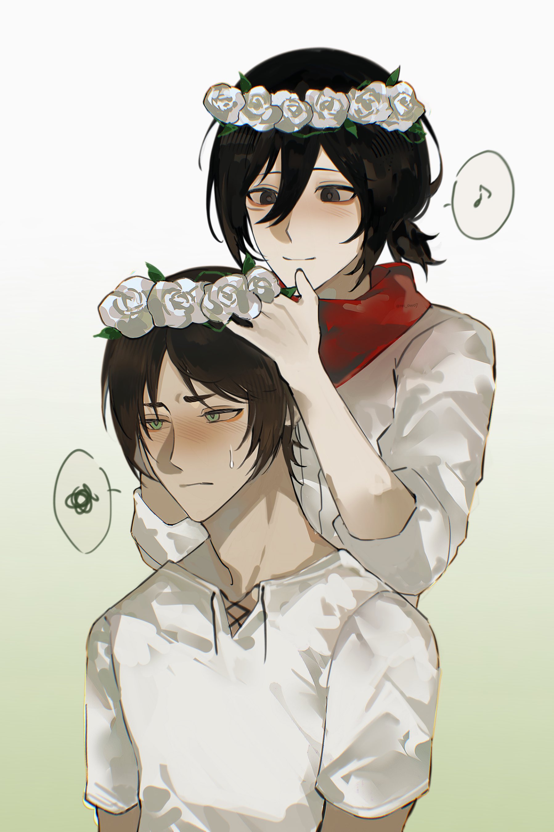 Safebooru - 1boy 1girl absurdres blush closed mouth commentary english ...