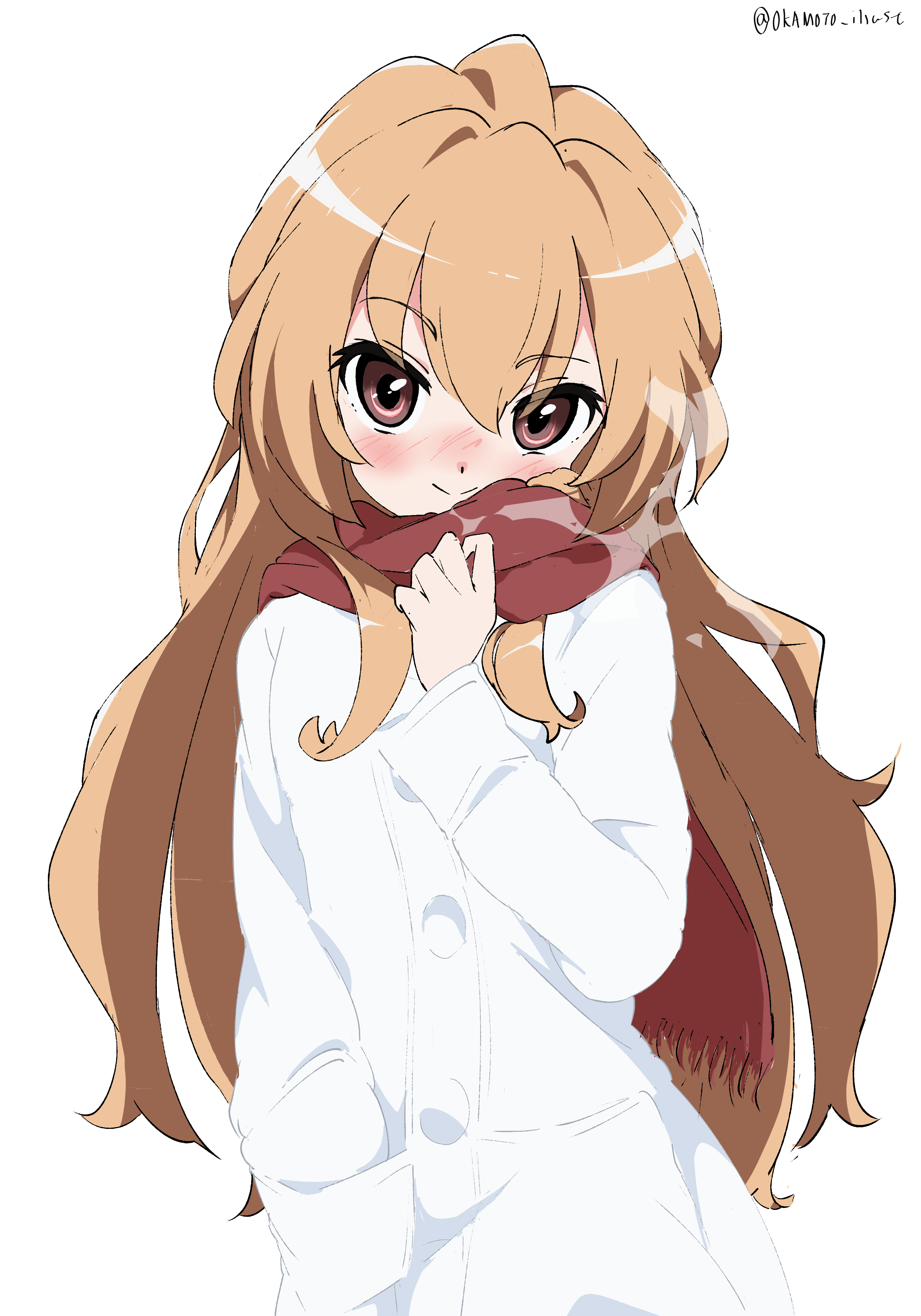 Safebooru - 1girl absurdres aisaka taiga blush brown eyes closed mouth coat commentary hair ...