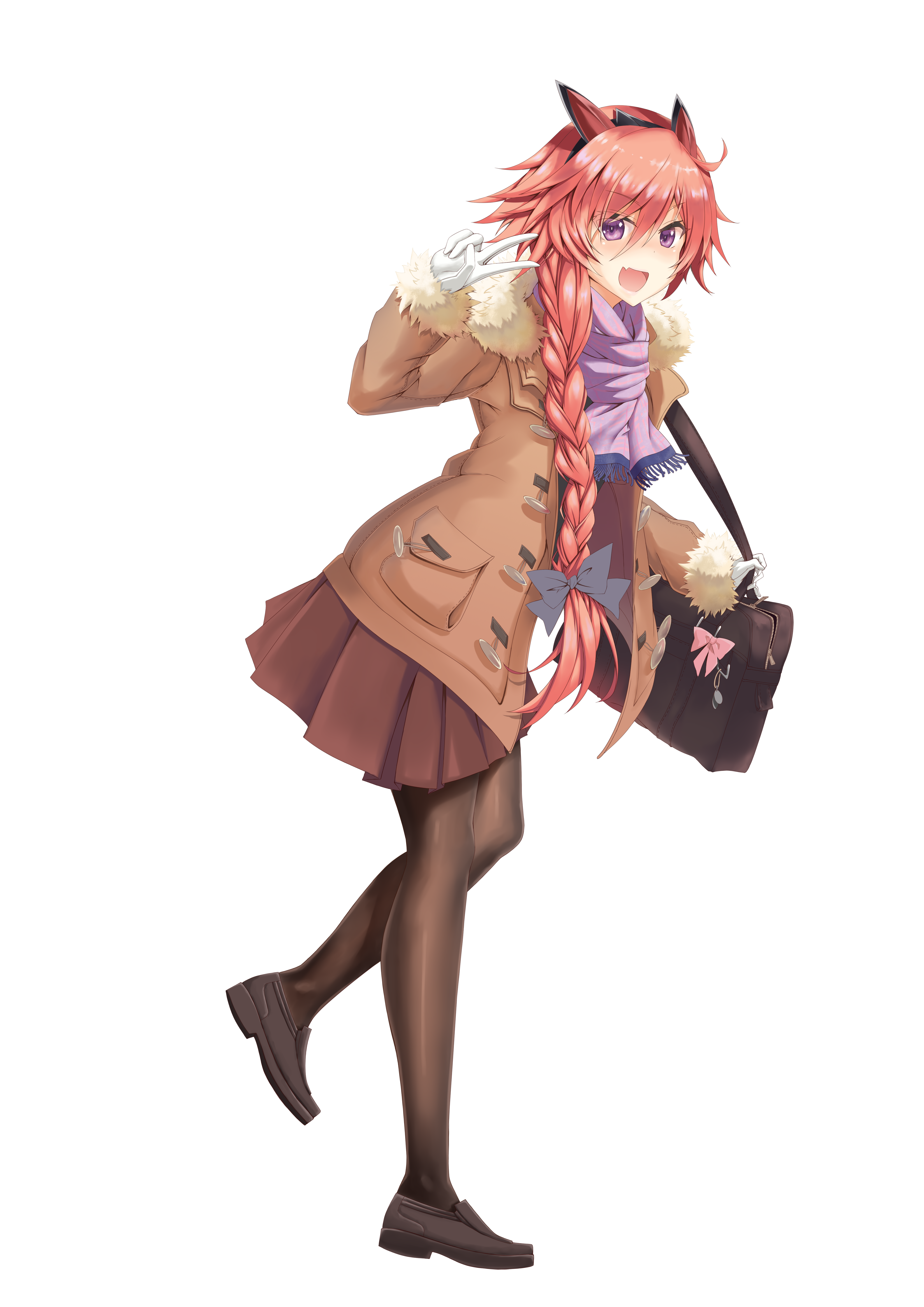 Safebooru - 1boy absurdres androgynous astolfo (fate) bag bag bow black ...