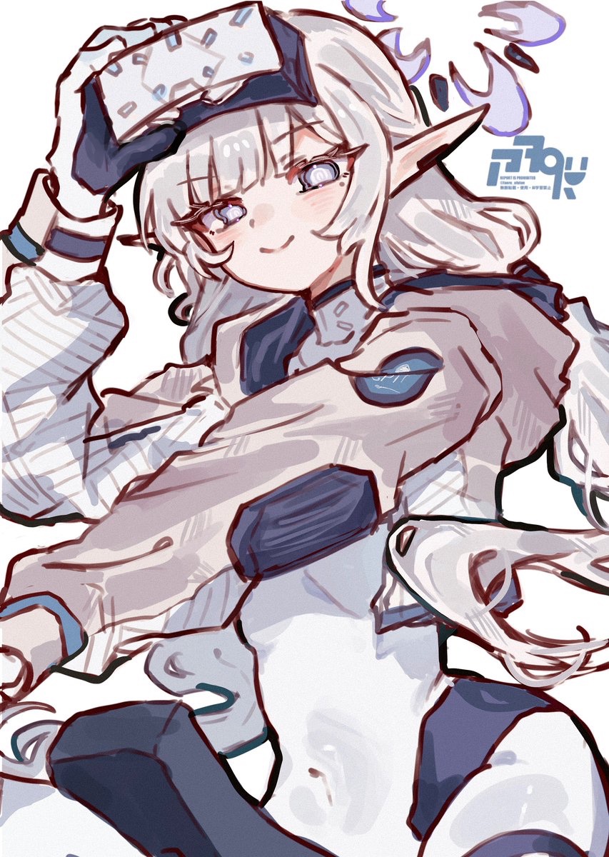 Safebooru - 1girl adjusting goggles black gloves blue archive blunt ...