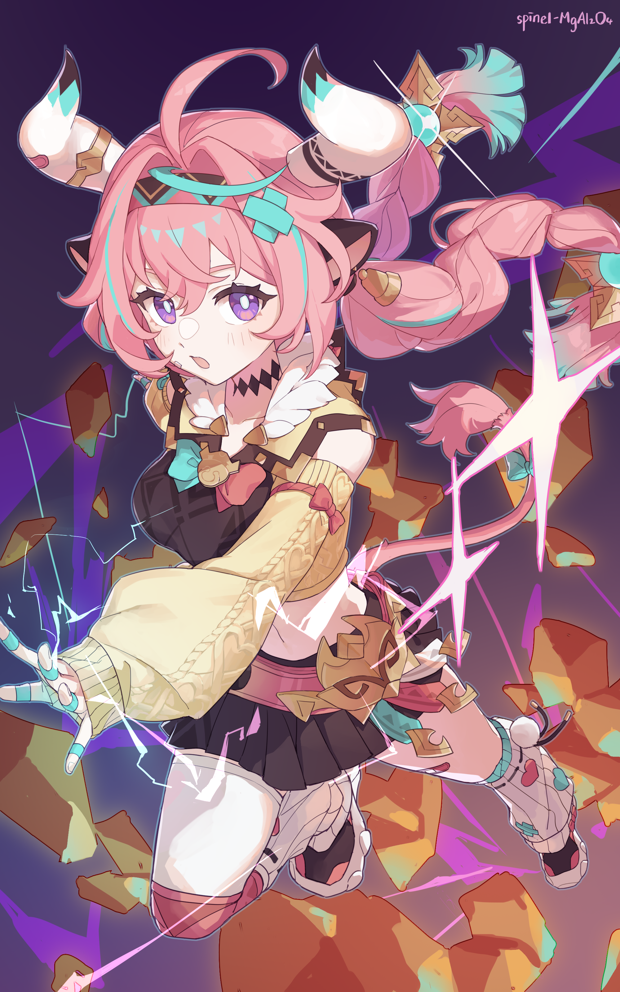 Safebooru - 1girl absurdres ahoge animal ears aqua hair bandaid bandaid ...