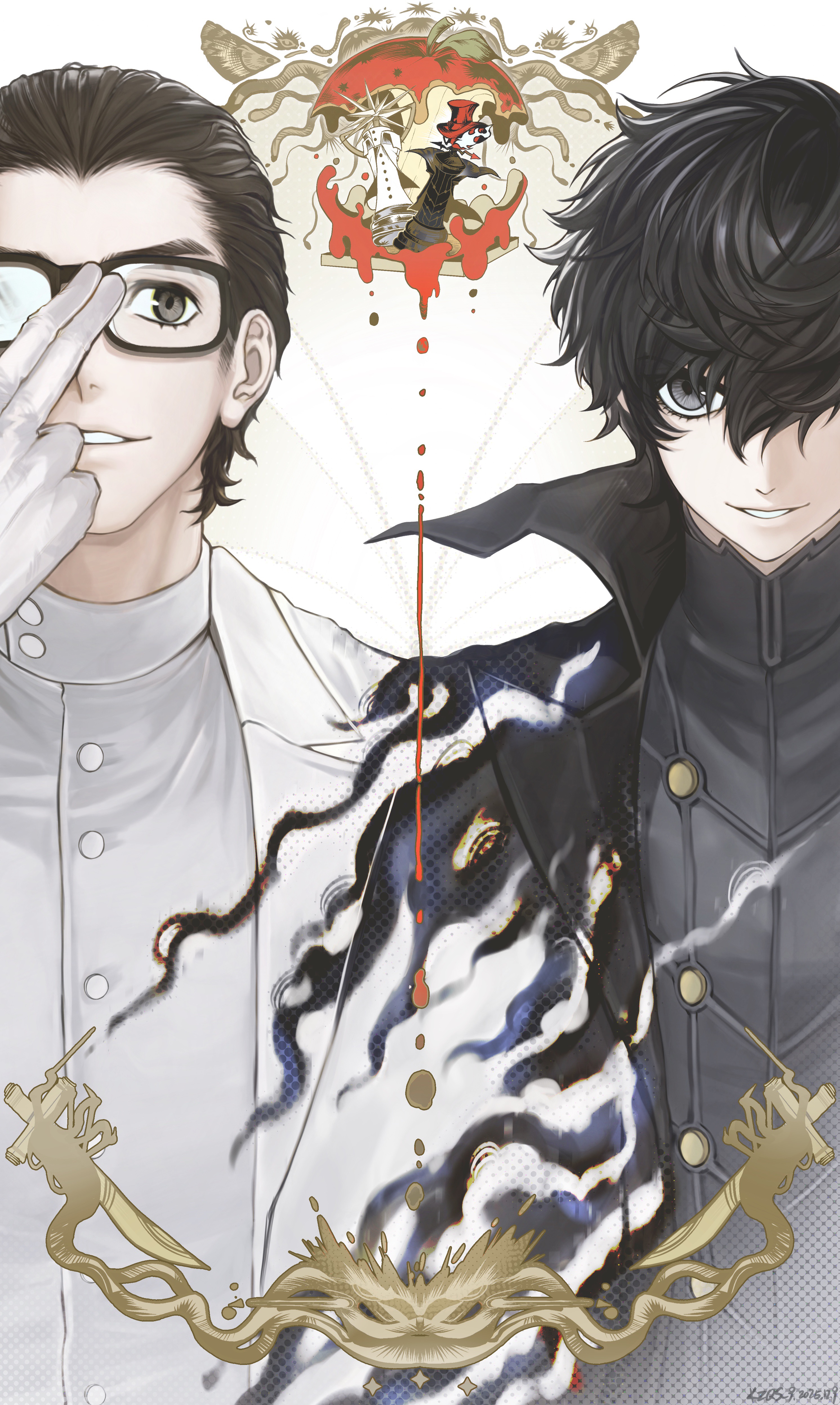 Safebooru - absurdres amamiya ren black coat black jacket black mask ...