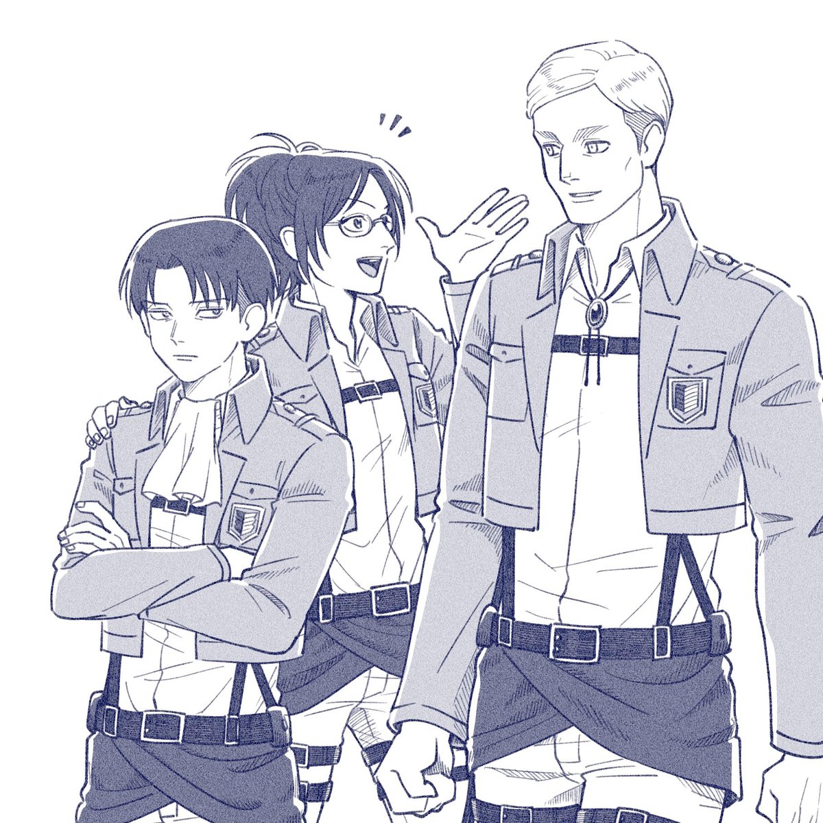 Safebooru - 1other 2boys commentary request cropped jacket crossed arms ...