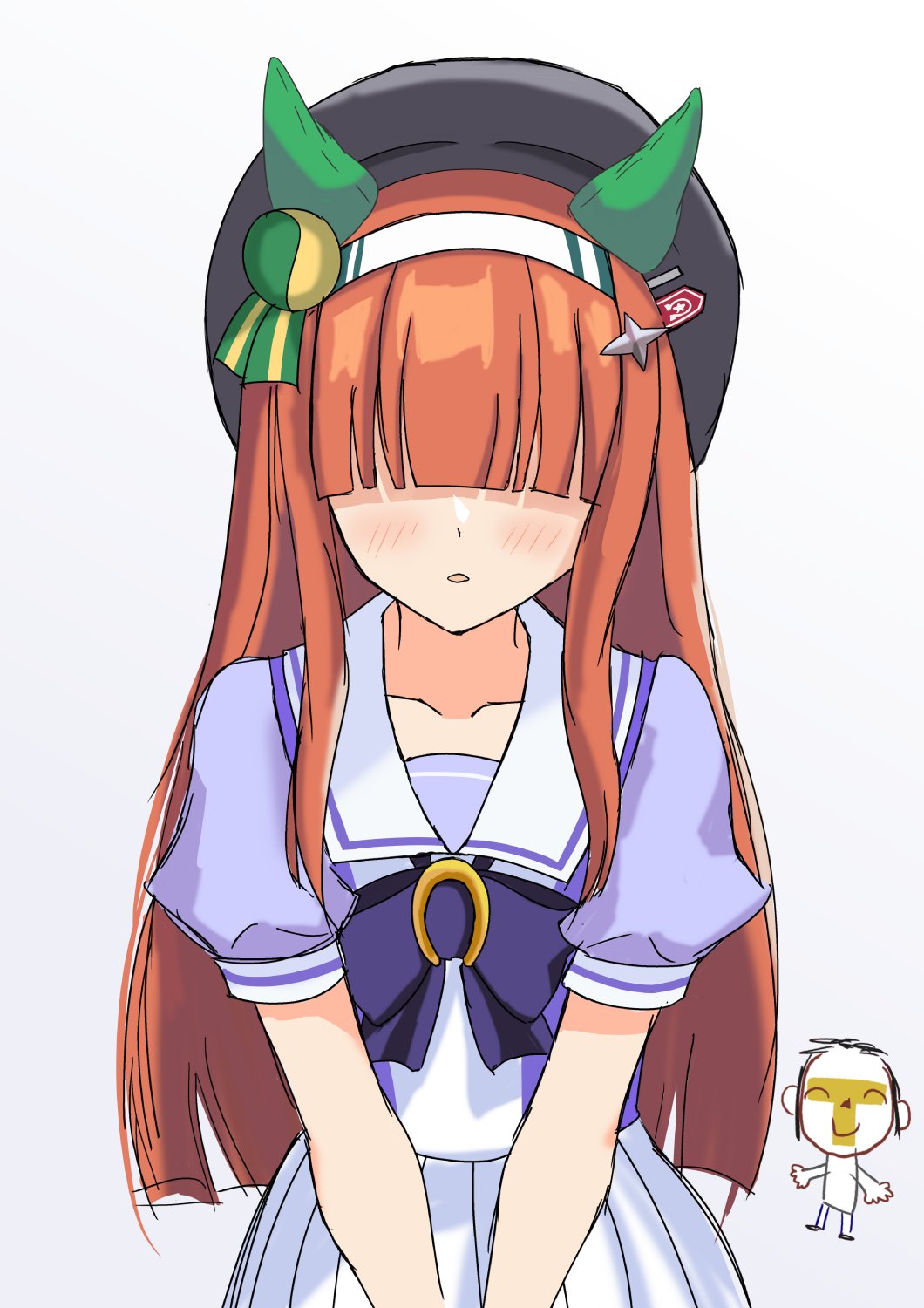 Safebooru - 1boy 1girl animal ears arona's sensei doodle (blue archive) beret blue archive blush ...