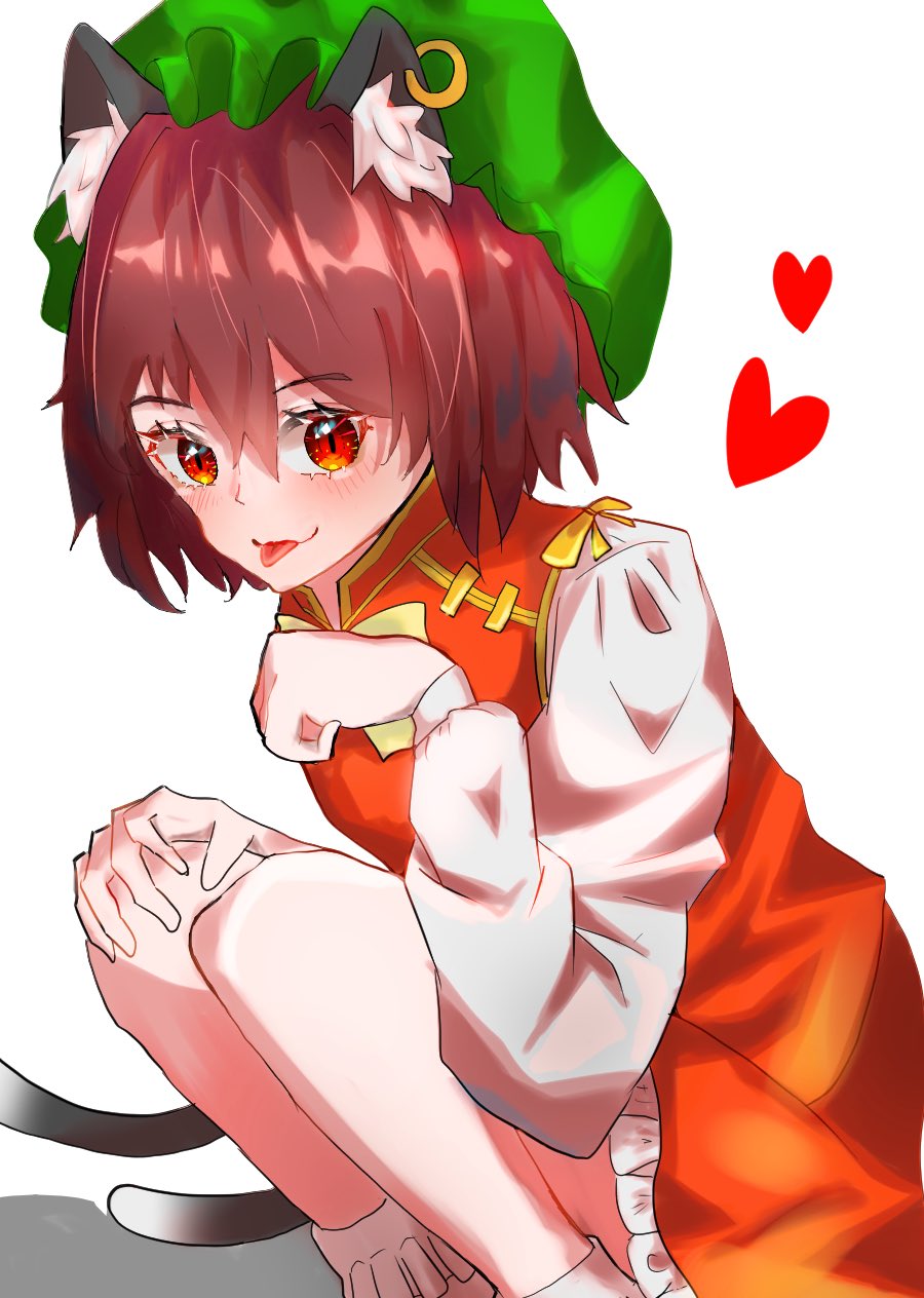 Safebooru - 1girl :p animal ear fluff animal ear piercing animal ears bobby socks brown hair cat ...