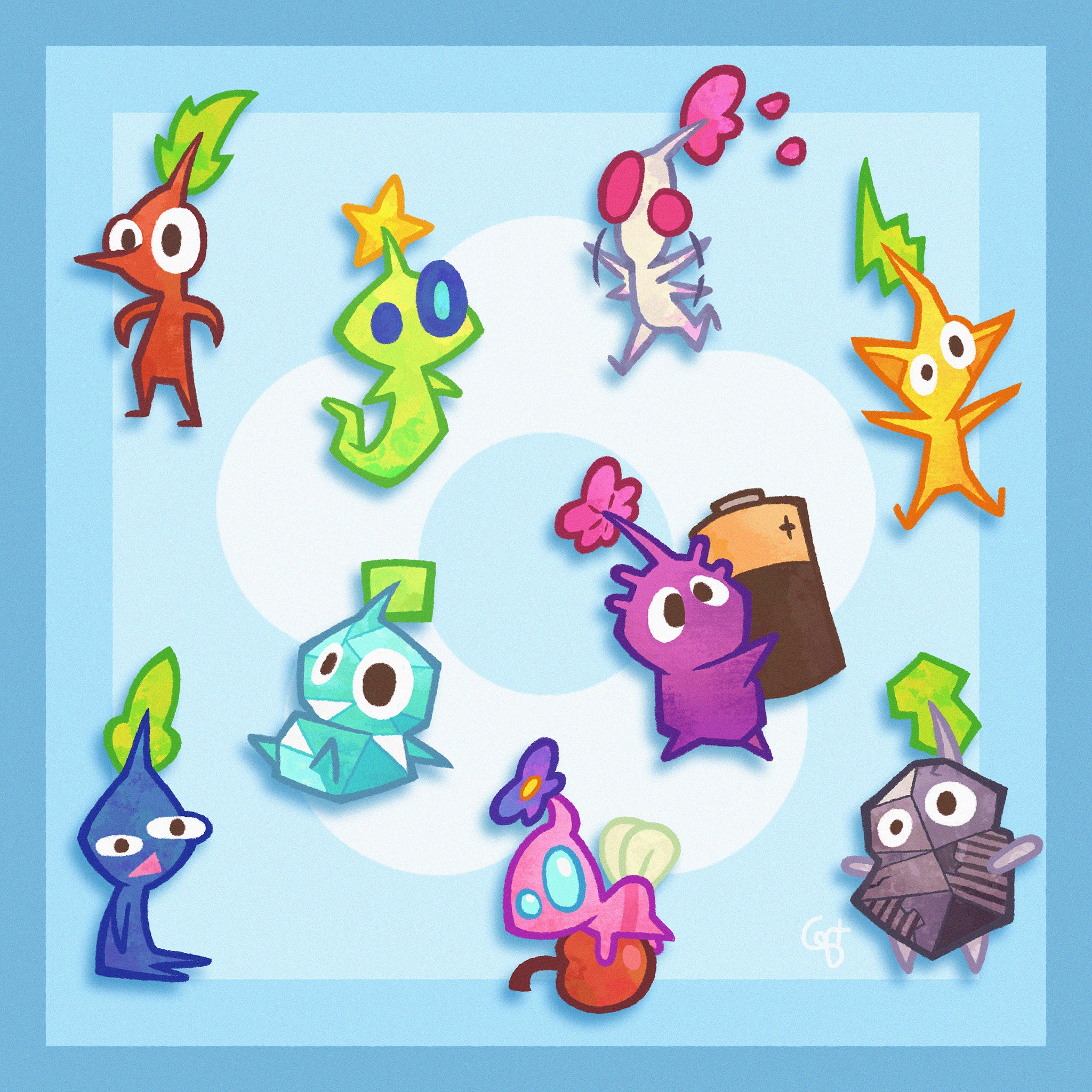 Safebooru - afterimage battery black eyes black skin blue background ...