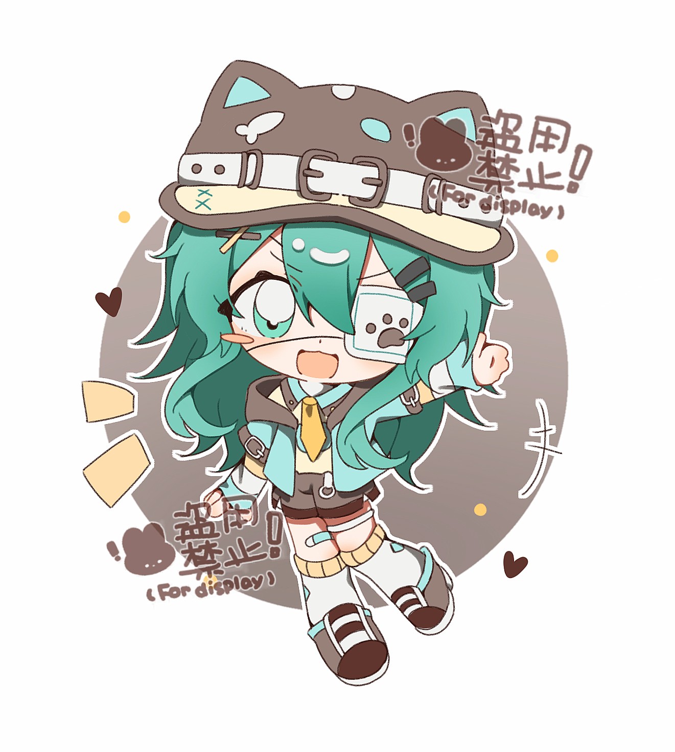 Safebooru - +++ 1girl :3 :d animal hat brown background brown hat brown ...