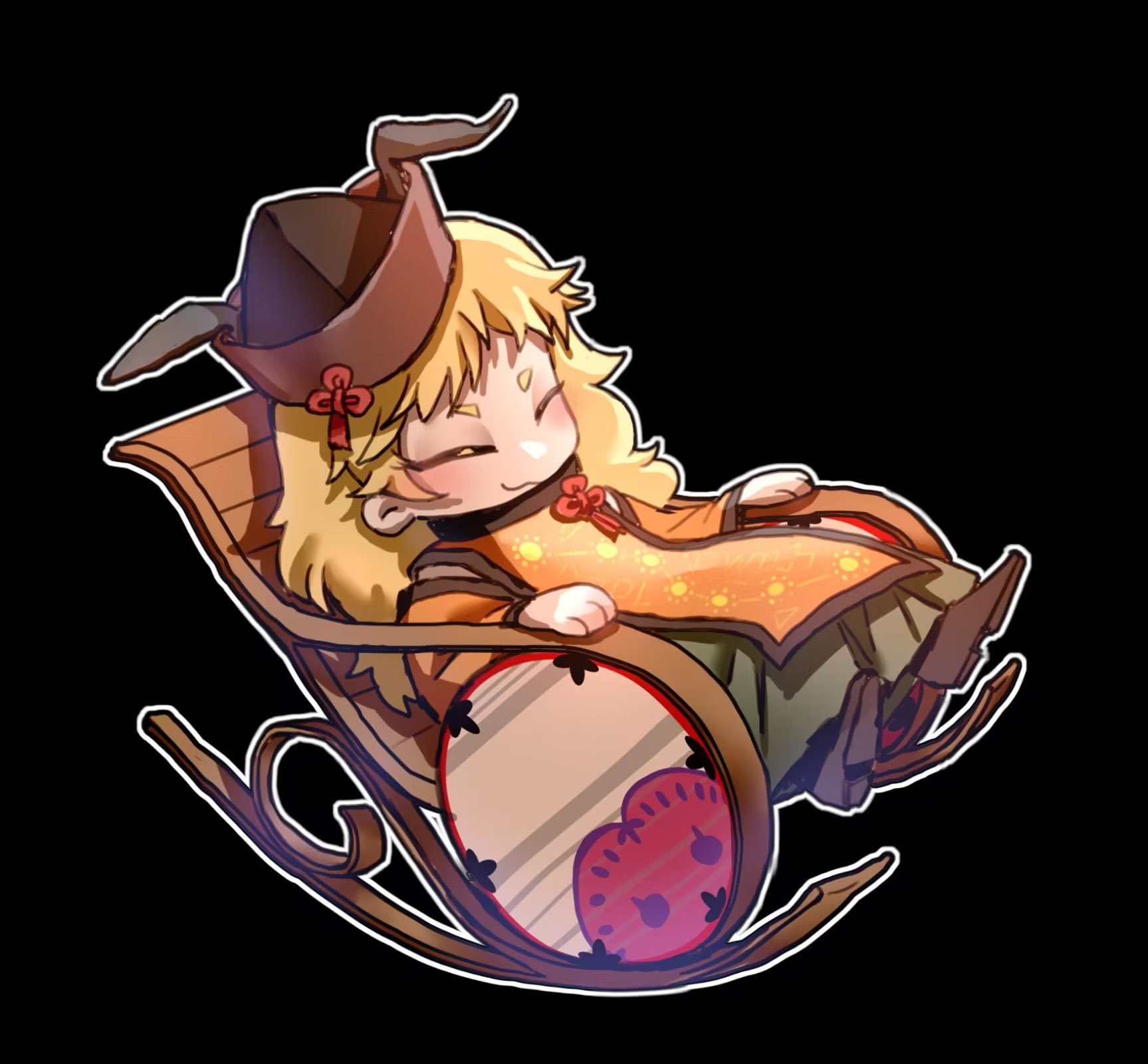 Safebooru - 1girl black background black footwear black headwear black ...