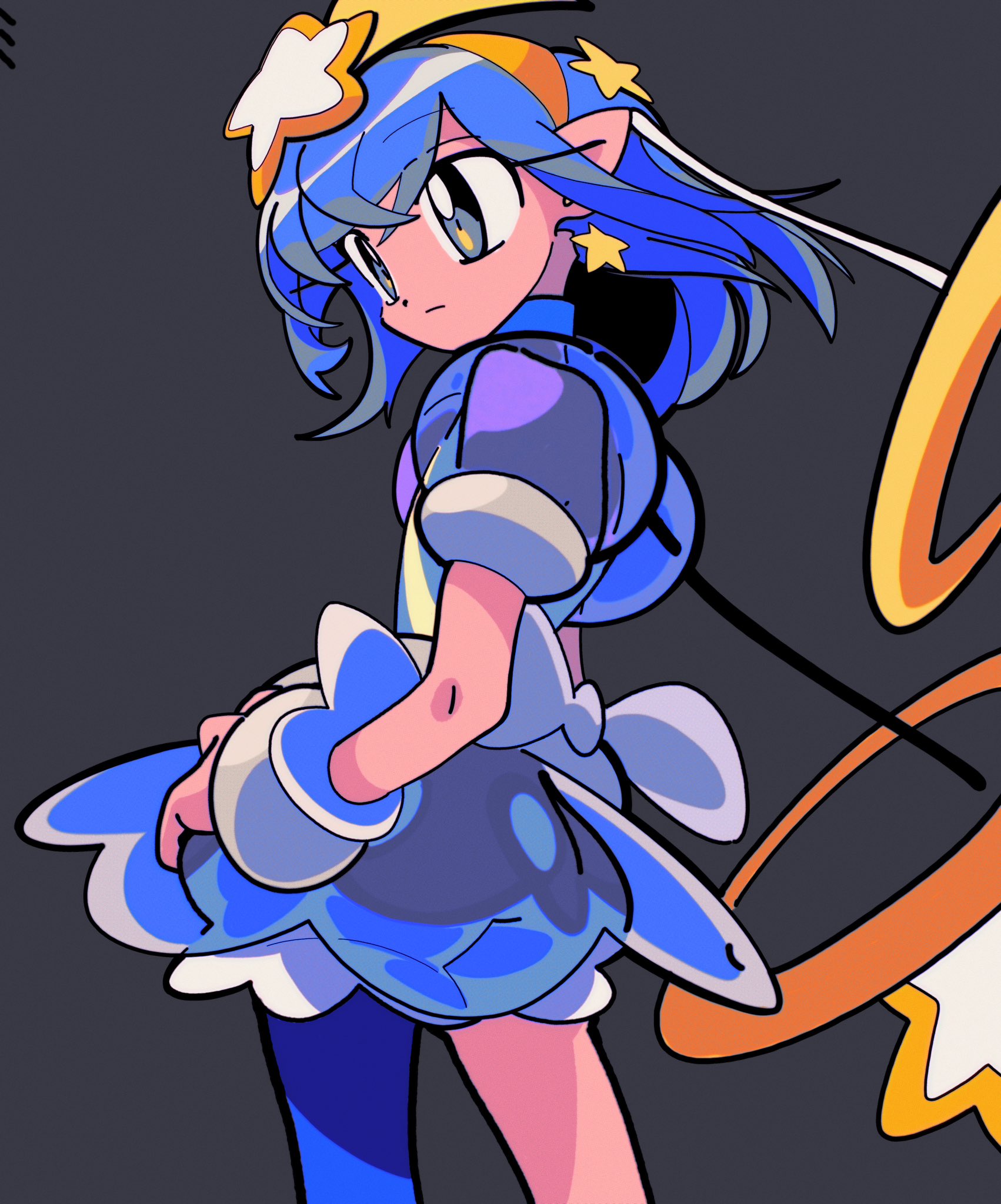 Safebooru - 1girl blue hair closed mouth commentary cowboy shot cure ...