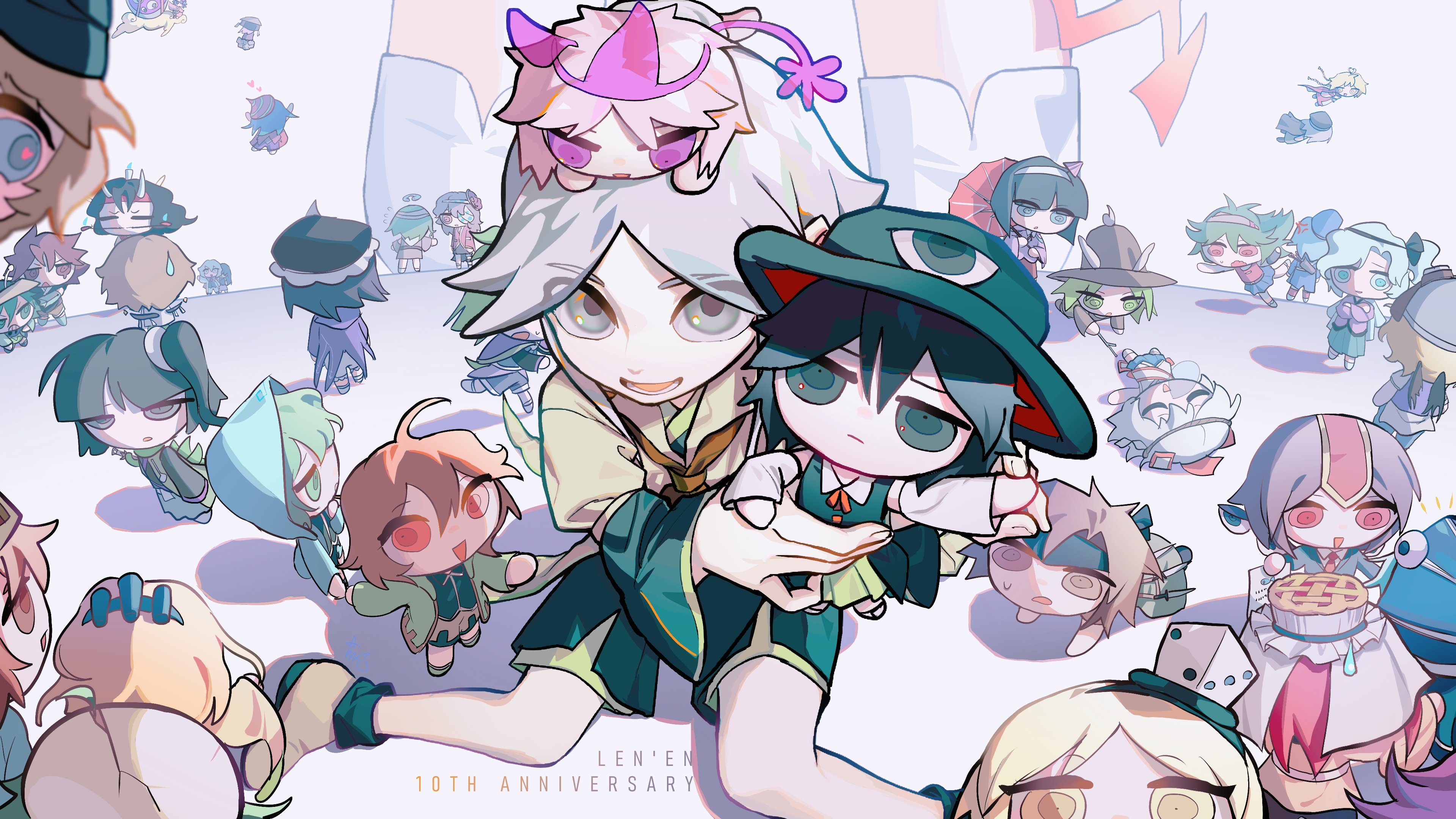 Safebooru - 2girls 6+others :o absolutely everyone absurdres adagumo no saragimaru adagumo no ...