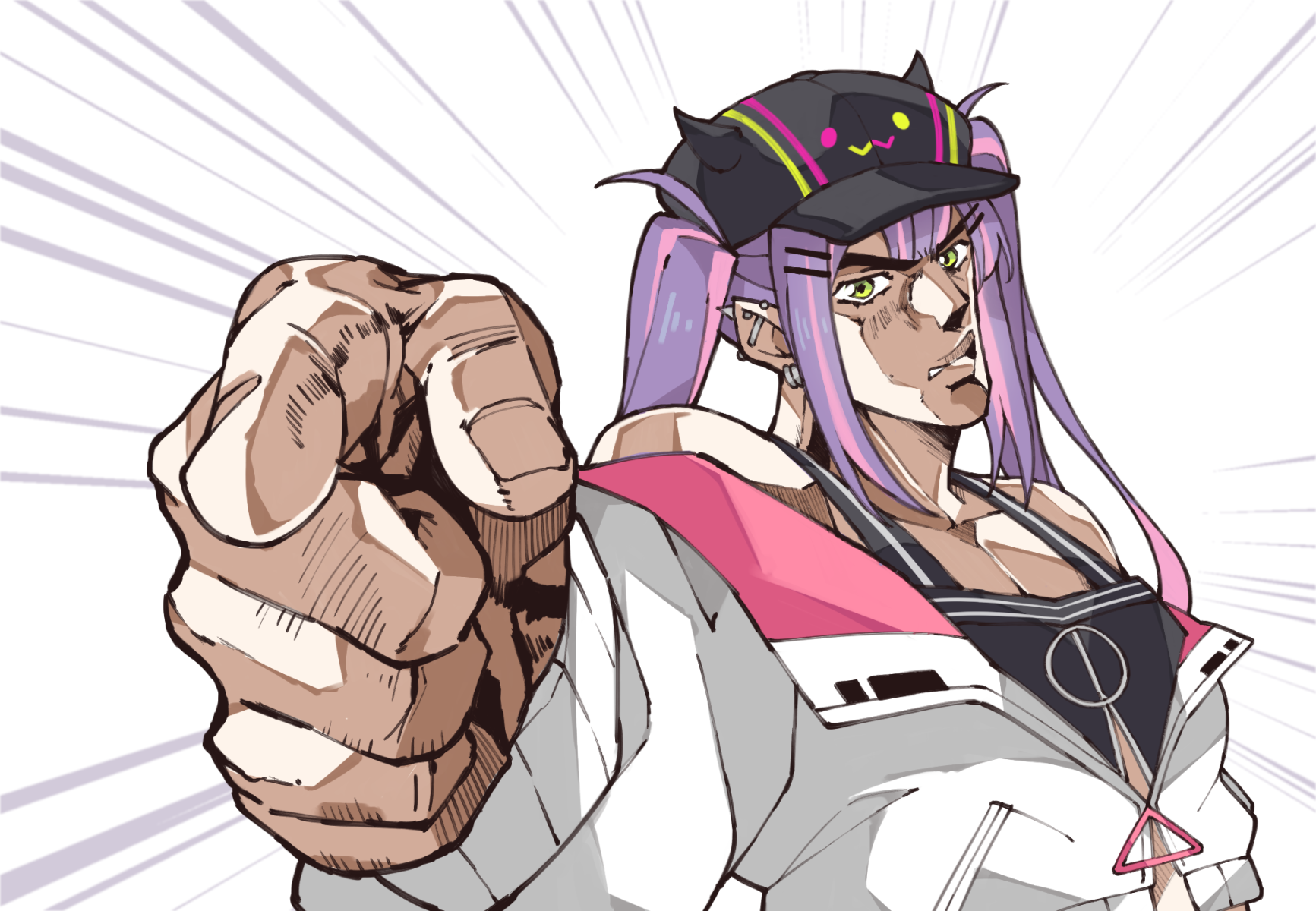 Safebooru - 1girl araki hirohiko (style) baseball cap black headwear ...