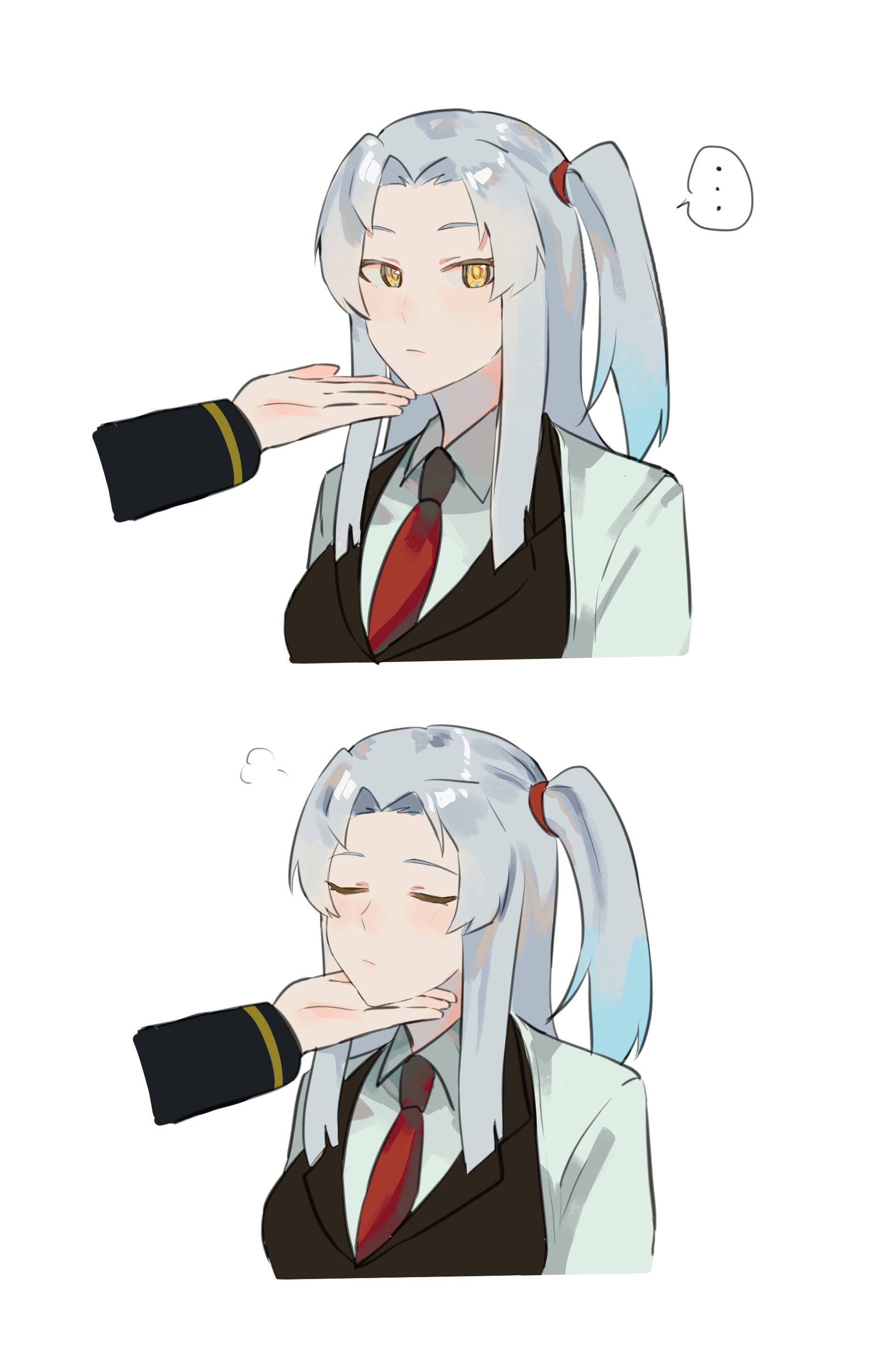 Safebooru - 2girls absurdres angela (project moon) binah (project moon) black vest blue hair ...