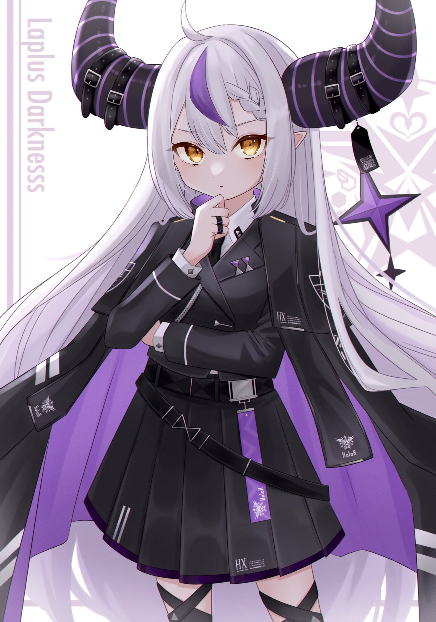 Safebooru - 1girl ahoge alternate costume belt black coat black skirt braid braided bangs ...