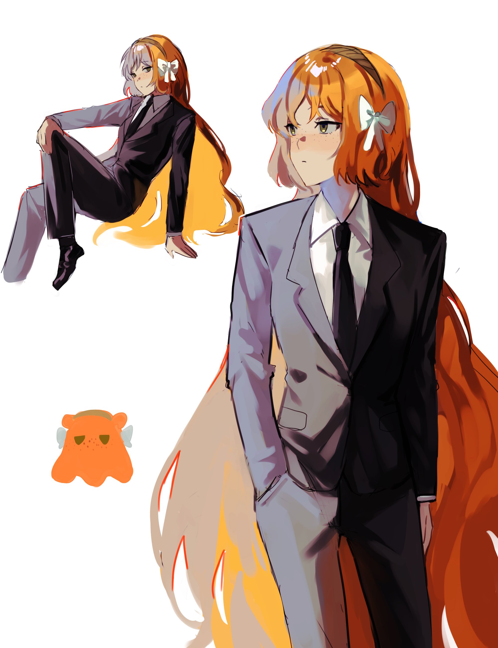 Safebooru - 1girl absurdres black jacket black necktie blush bow closed mouth collared shirt ...