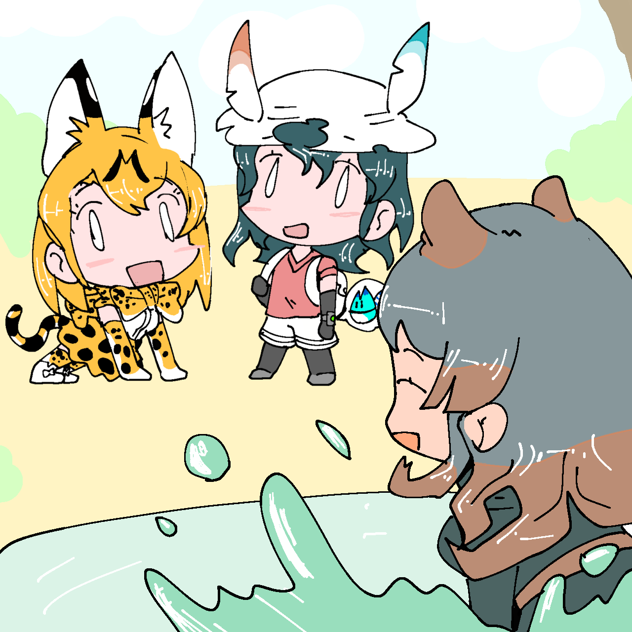 Safebooru - hippopotamus (kemono friends) kaban (kemono friends) kemono ...