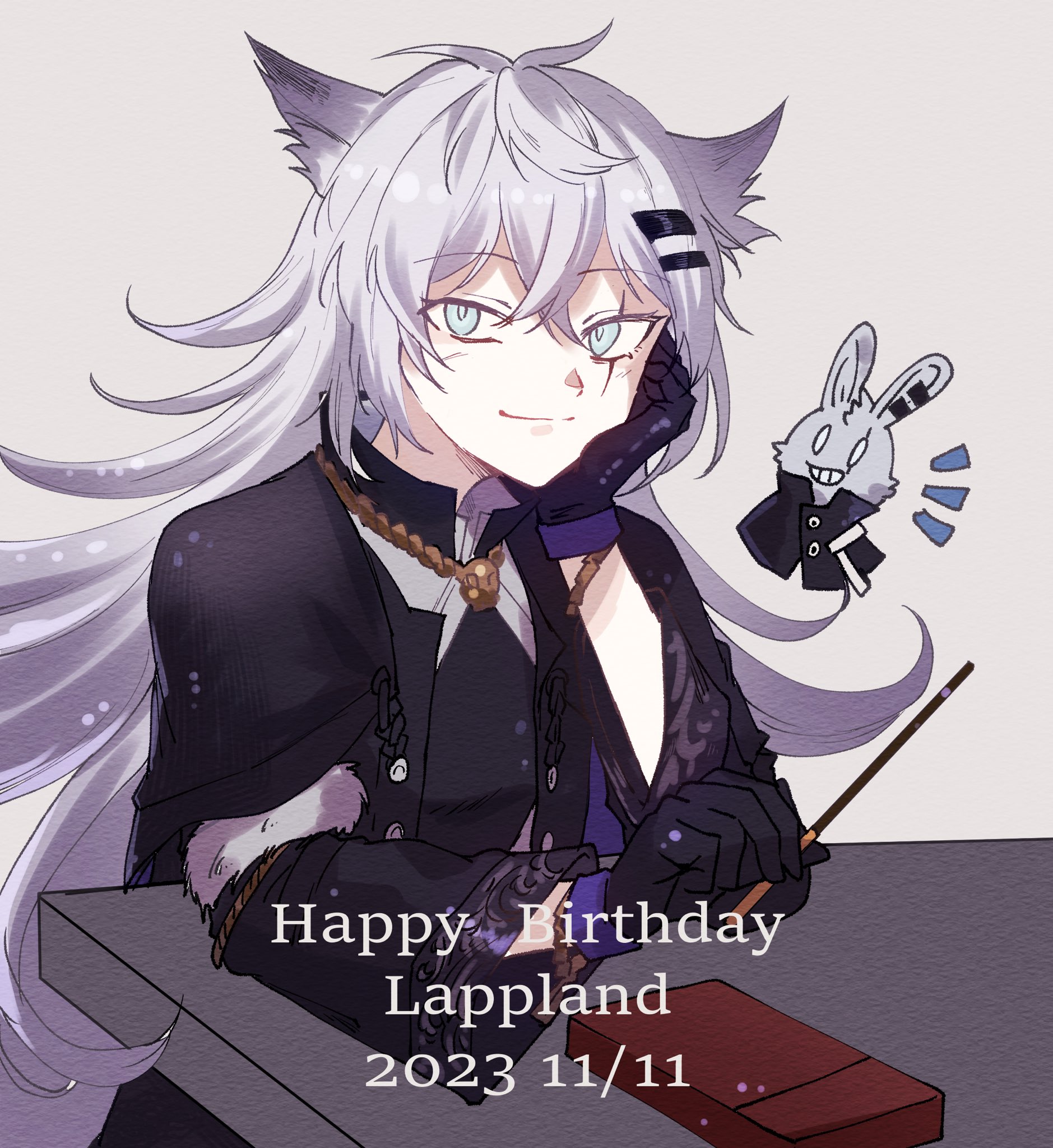 Safebooru - 1girl animal ear fluff animal ears antenna hair aqua eyes arknights arm rest arm ...