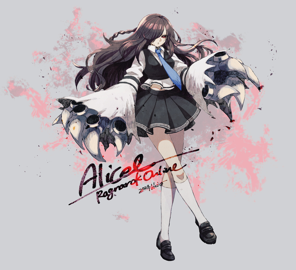 Safebooru - 1girl alicel artist name black footwear black sclera black ...