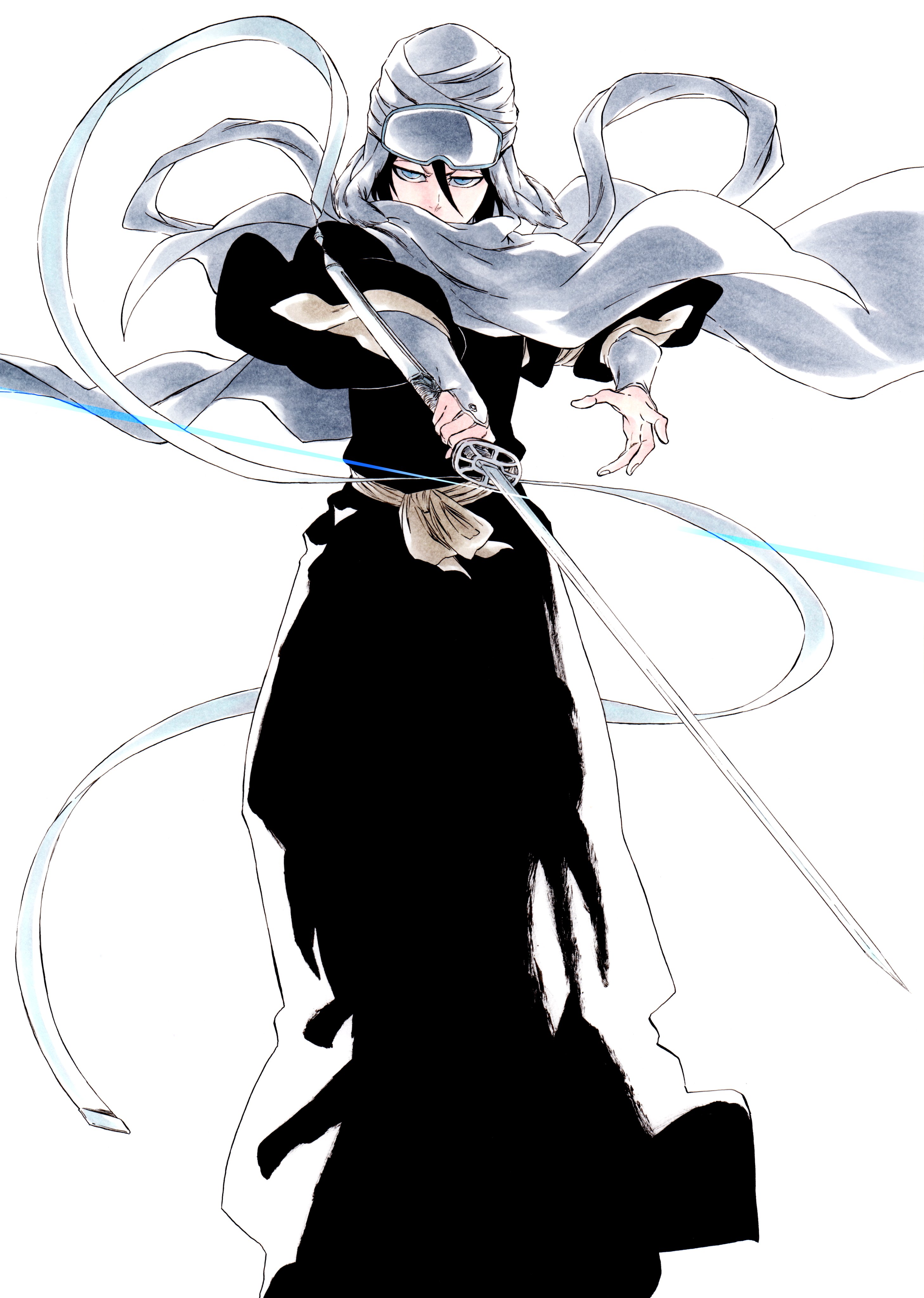 Safebooru - 1girl absurdres black hair black hakama black shirt bleach ...