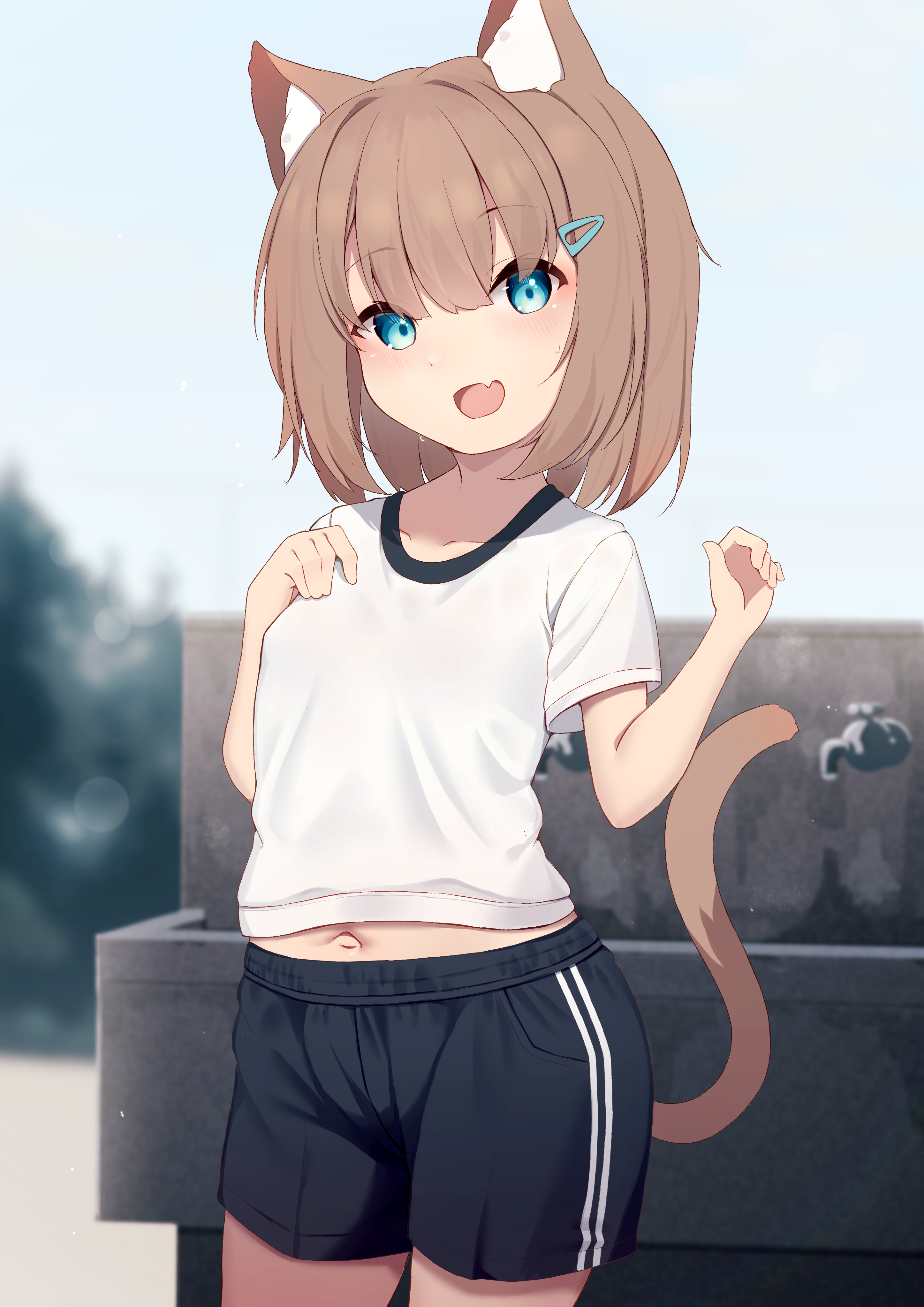 Safebooru - 1girl :d absurdres animal ear fluff animal ears black ...