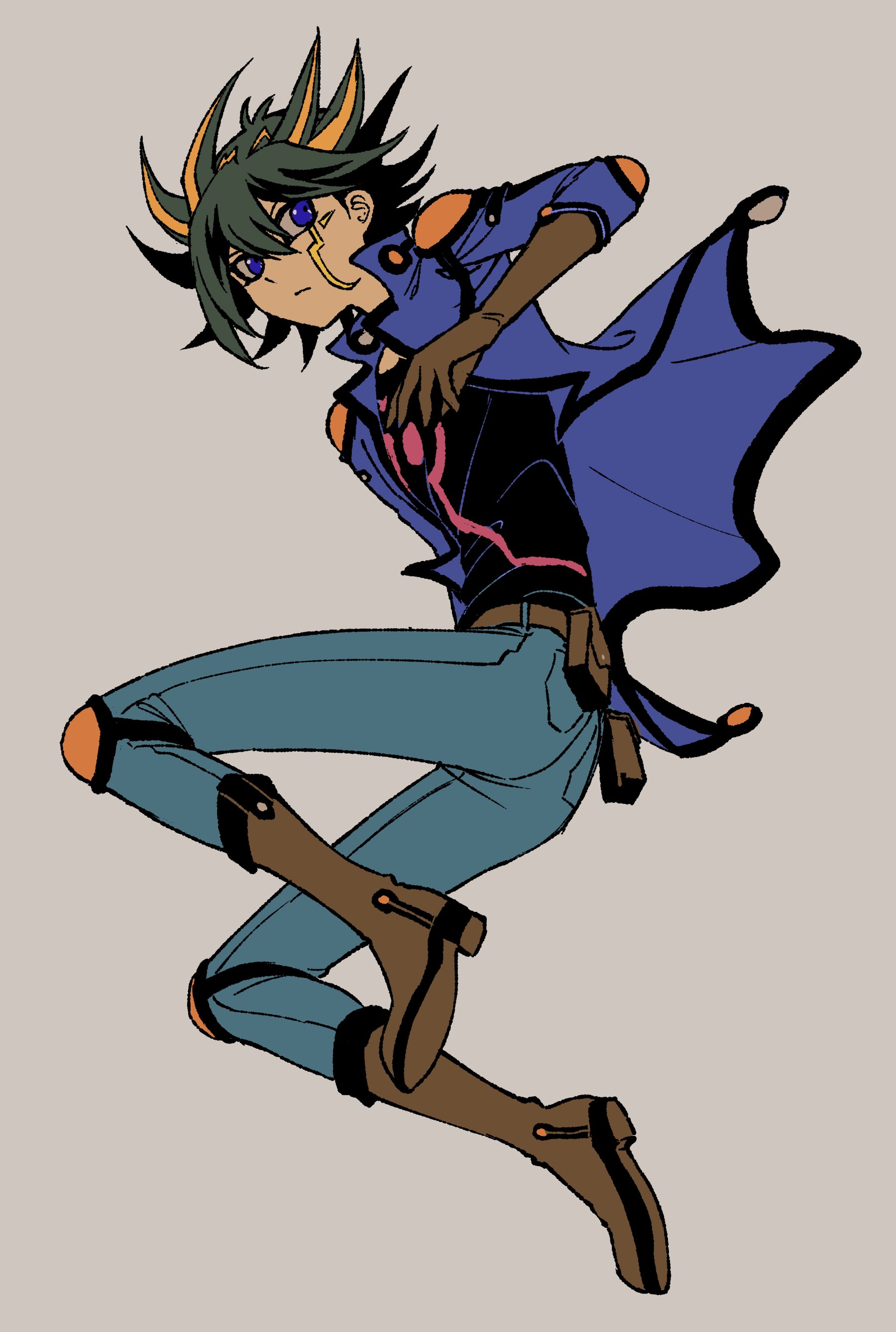 Safebooru - 1boy absurdres belt black hair black shirt blue eyes blue ...