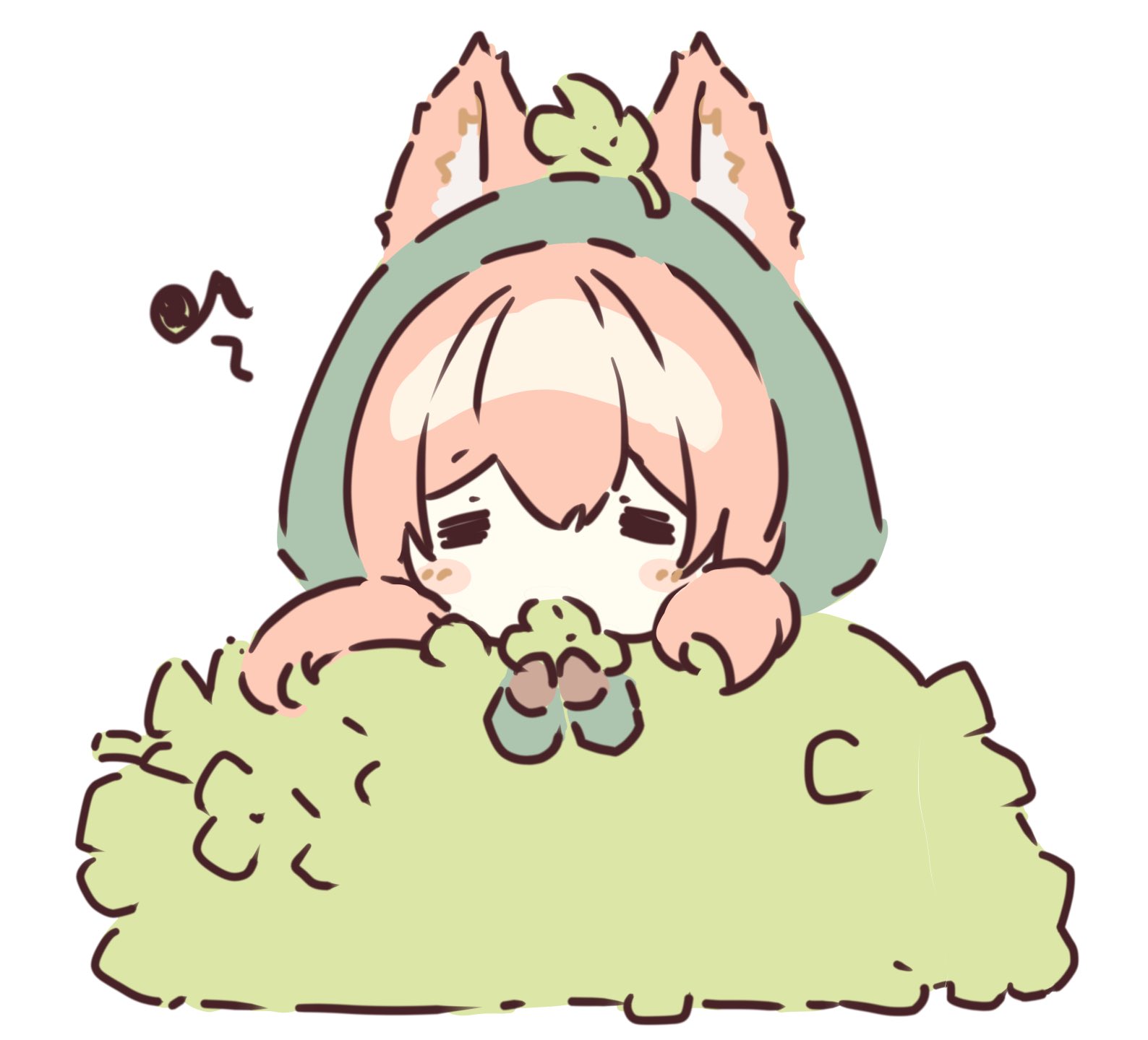 Safebooru - 1girl = = animal ear fluff animal ears blush stickers brown ...