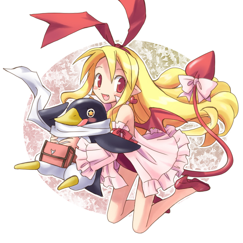 Safebooru - bat wings blonde hair demon girl demon tail detached ...
