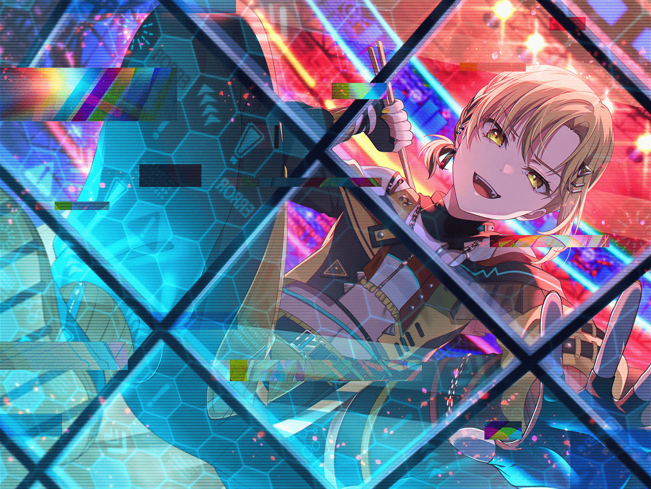 Safebooru - bang dream! blonde hair dress masking (bang dream!) official art short hair smile ...