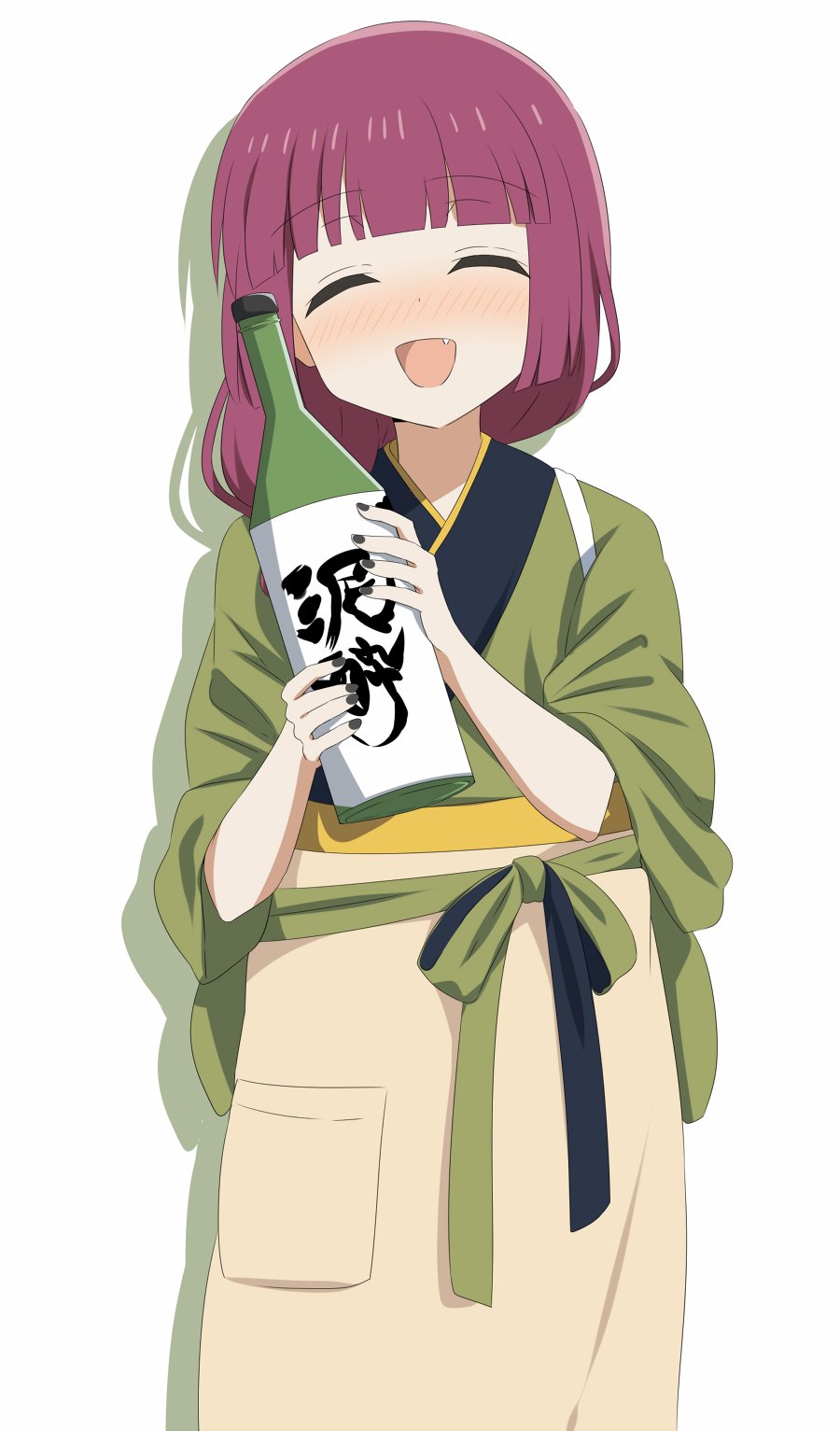 Safebooru - 1girl black nails blunt bangs blush bocchi the rock! bottle closed eyes commentary ...