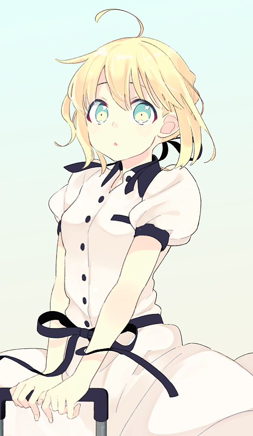 Safebooru - 1girl 87banana ahoge artoria pendragon (fate) black bow blonde hair bow fate/stay ...