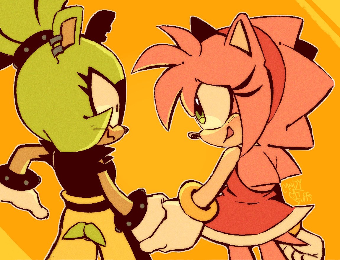 Safebooru - 2girls alternate hair length alternate hairstyle amy rose animal ears animal nose ...