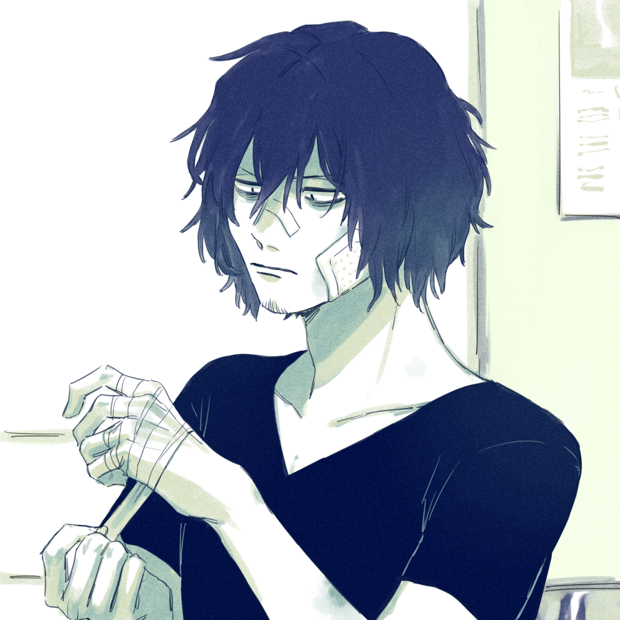 Safebooru - 1boy bags under eyes bandage on face bandaged hand bandages ...