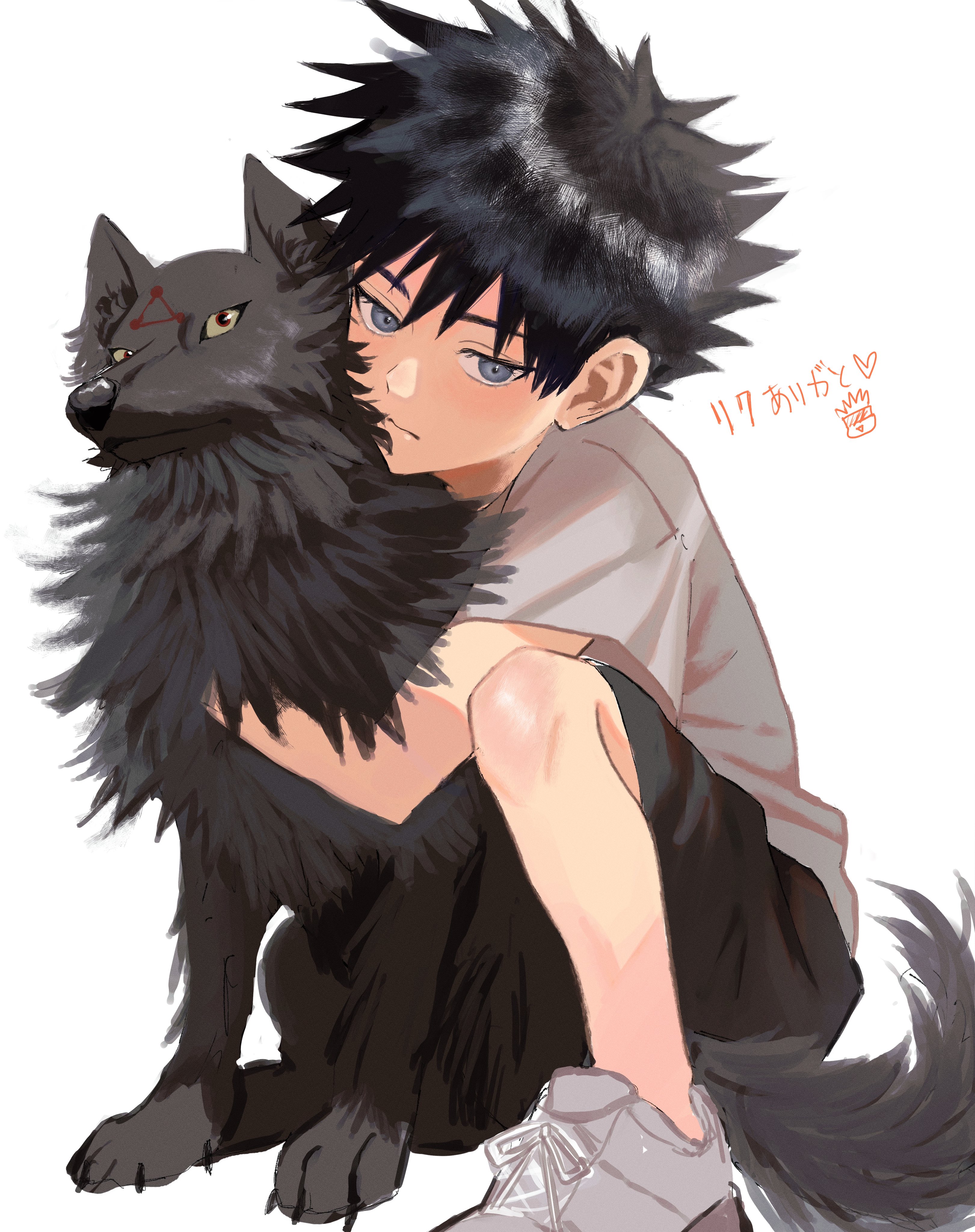 Safebooru - 1boy 2222 02 absurdres animal animal hug bad id bad twitter ...