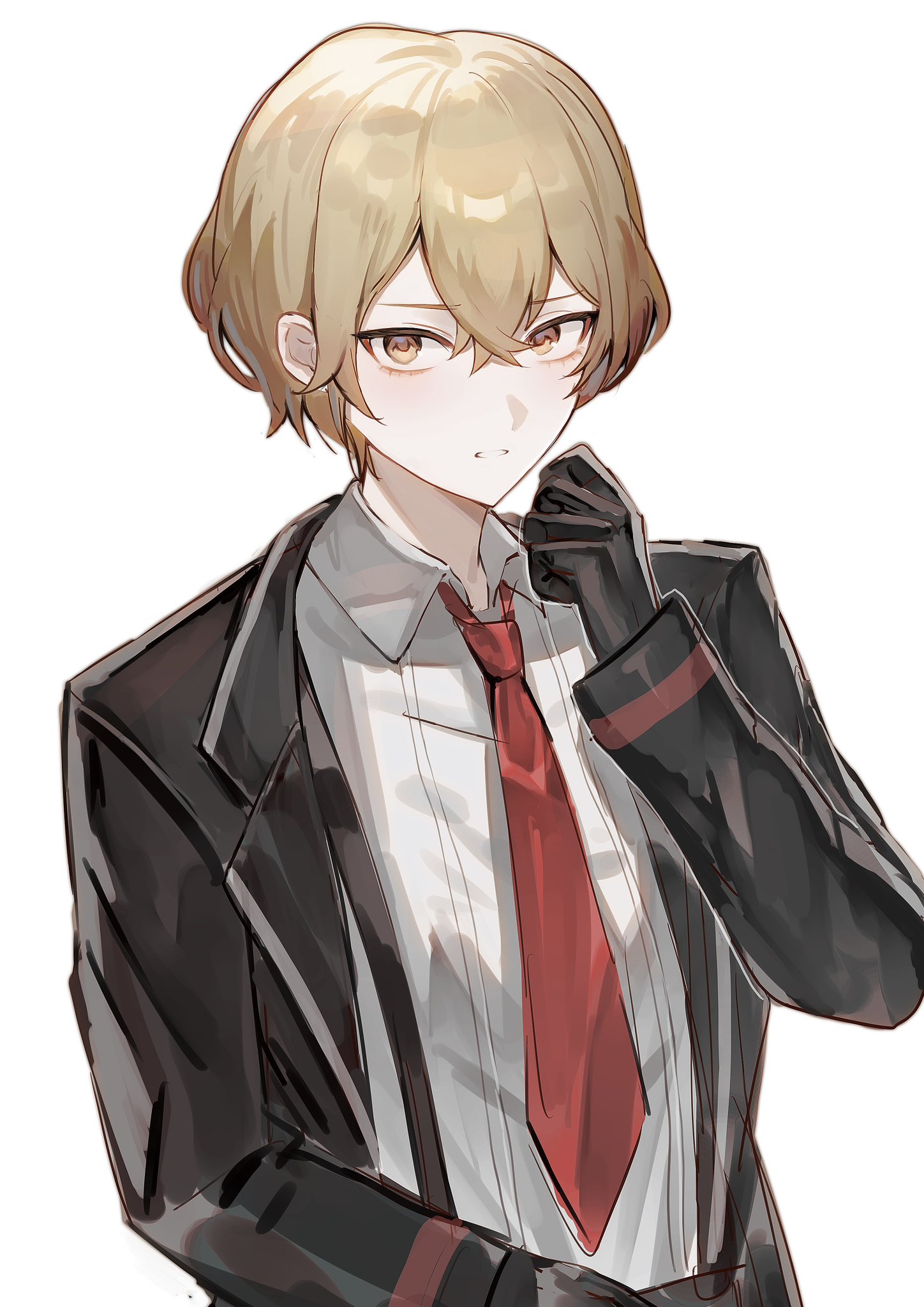 Safebooru - 1boy black coat black gloves blonde hair bonno sasu coat collared shirt gloves hand ...