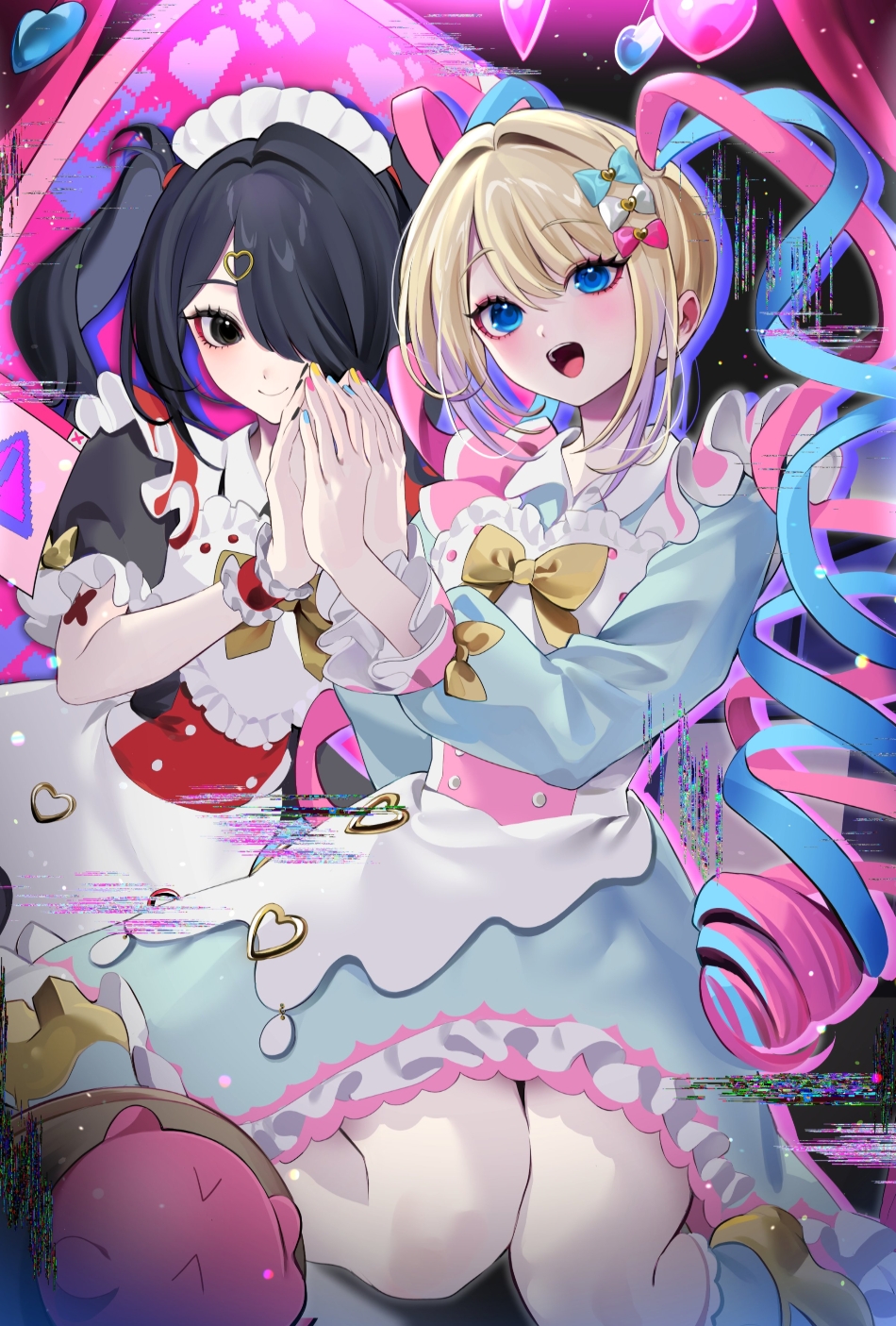 Safebooru - 1girl :d ame-chan (needy girl overdose) black eyes black hair blue dress blue eyes ...