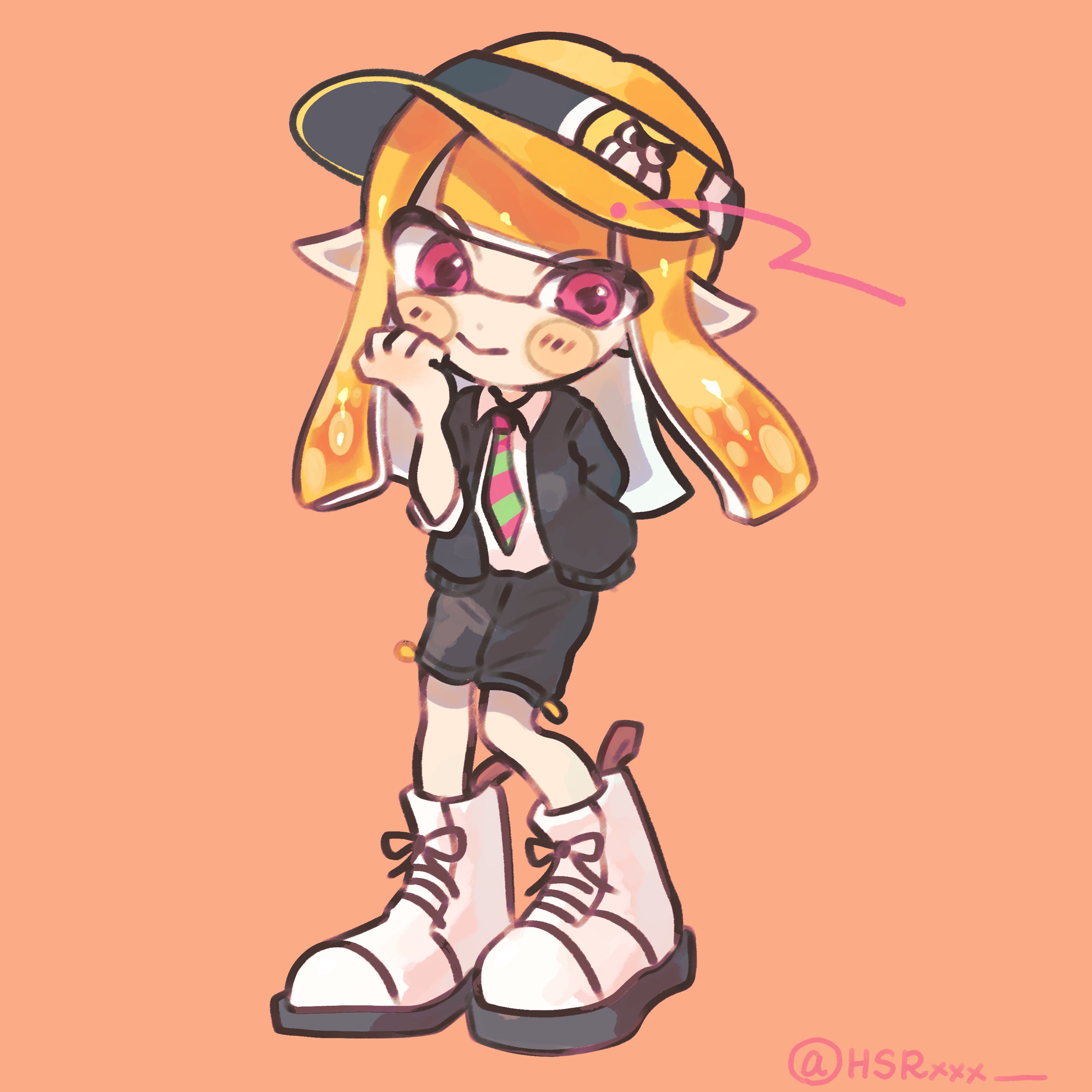 Safebooru - 1girl absurdres black shirt black shorts commentary full ...