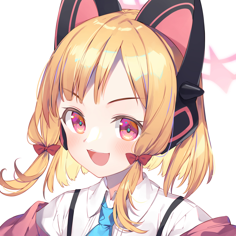 Safebooru - 1girl animal ear headphones animal ears blonde hair blue archive blue necktie blush ...
