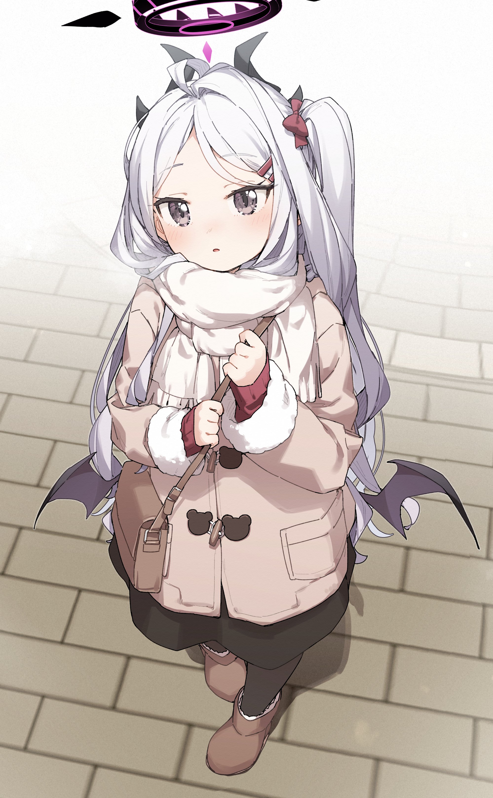 Safebooru - 1girl absurdres ahoge black horns black pantyhose black skirt black wings blue ...