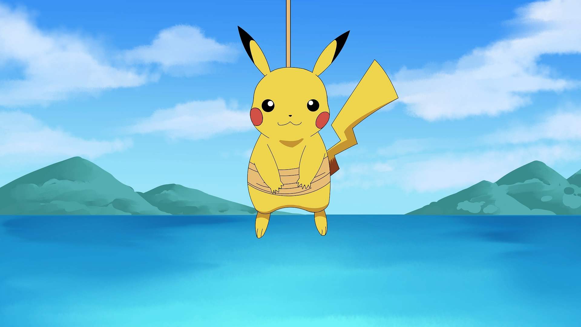 Safebooru - :3 black eyes blue sky blush stickers closed mouth clouds commentary request day ...