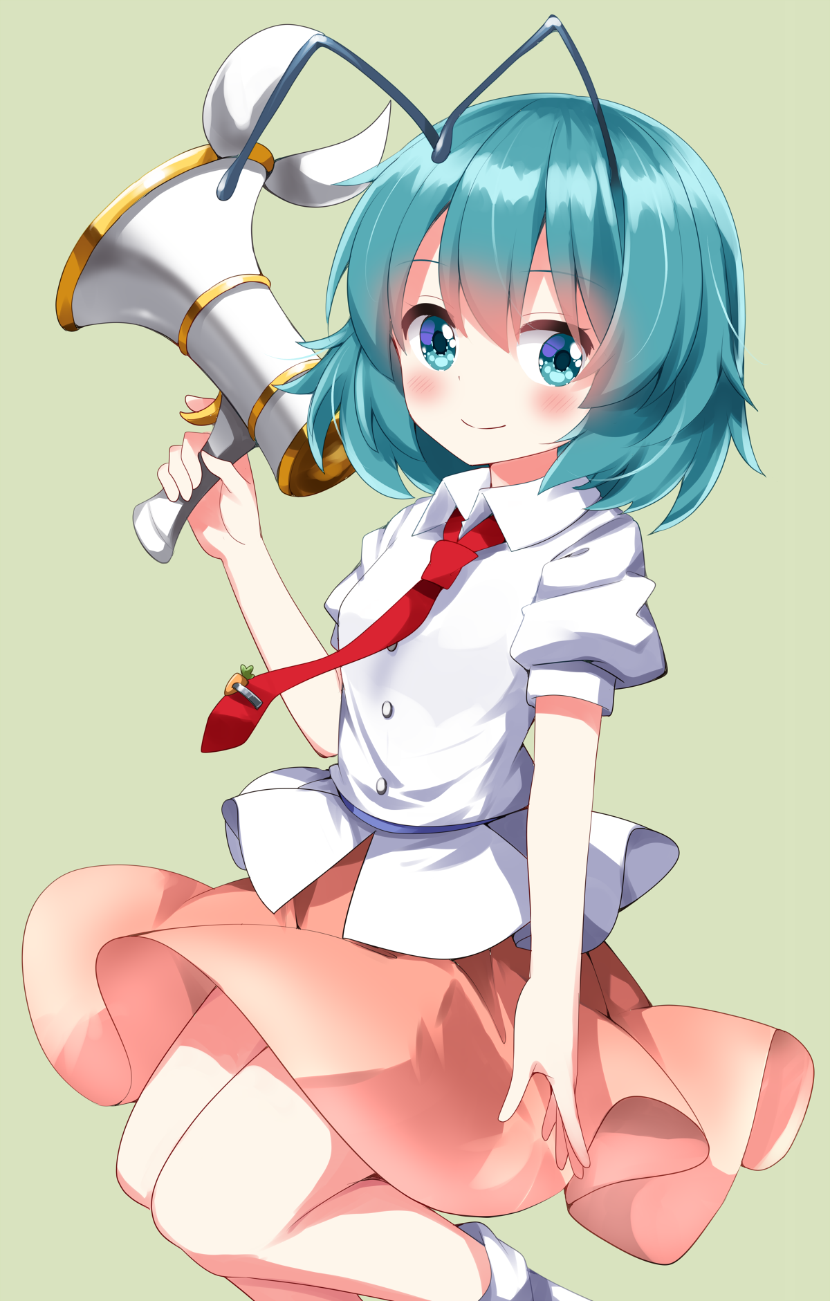 Safebooru - 1girl antennae blush closed mouth commentary request ...