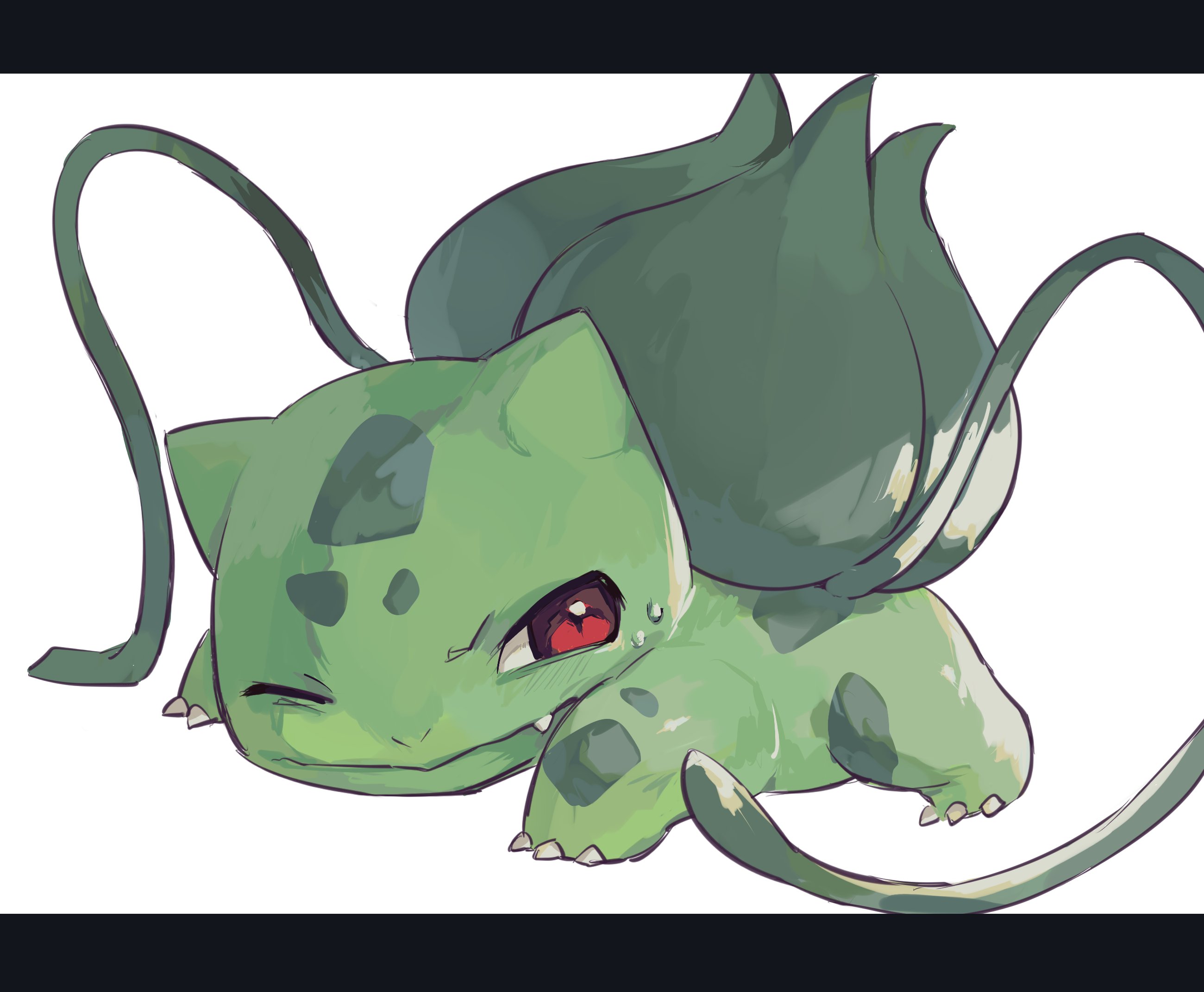 Safebooru - animal focus bulbasaur claws fang furrowed brow grimace ...