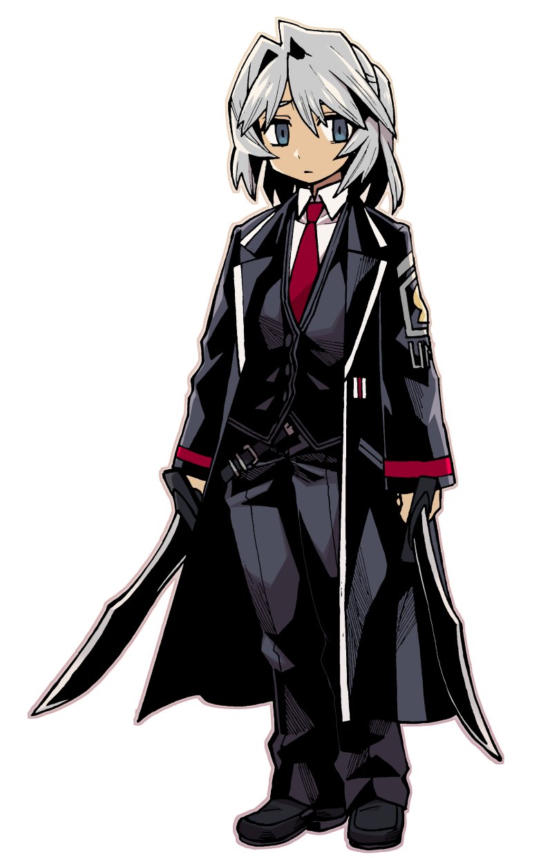 Safebooru - 1girl aqua eyes black coat black footwear black vest coat ...