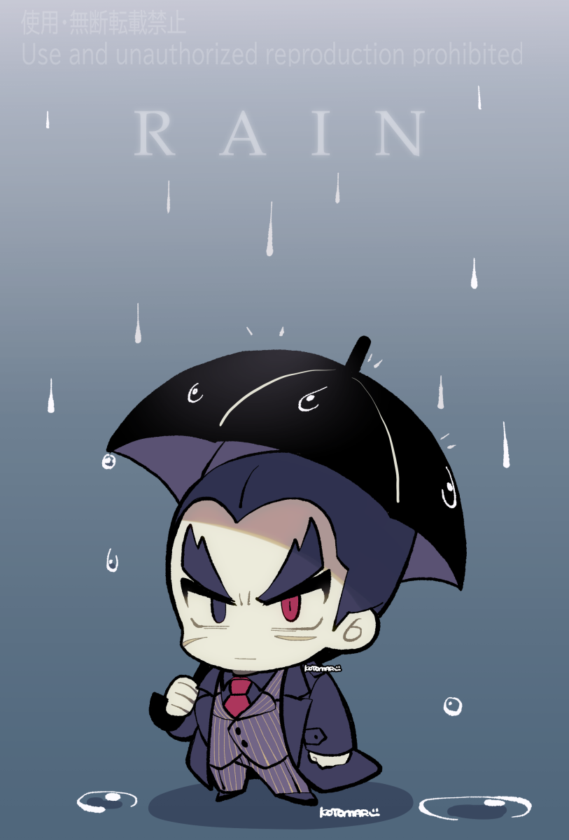 Safebooru - 1boy black coat black hair black shirt chibi chinese text closed mouth coat collared ...