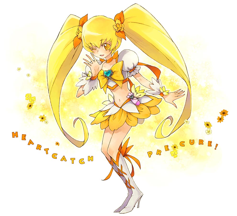 Safebooru - cure sunshine dress heartcatch precure! legs long hair ...