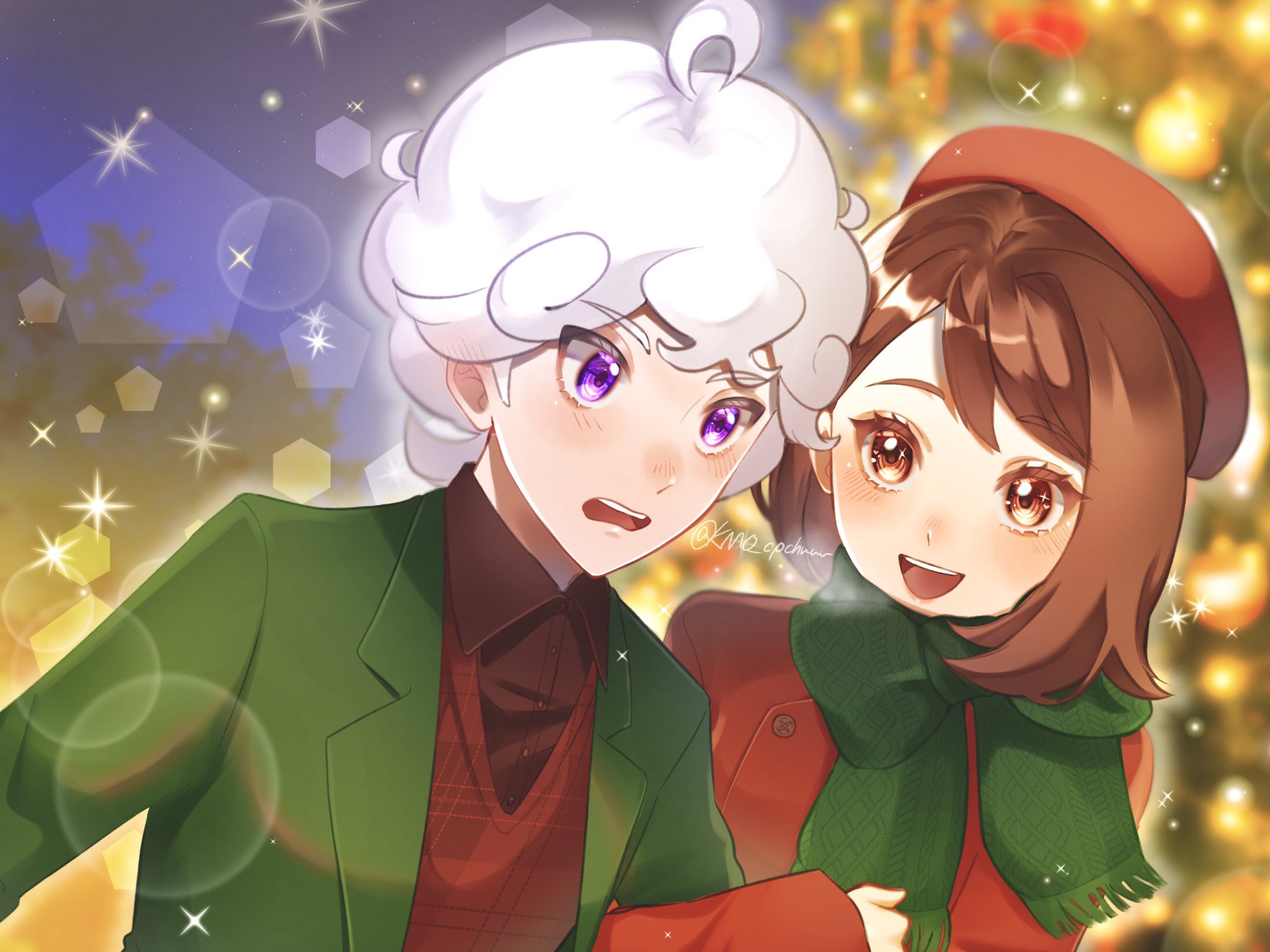 Safebooru - 1boy 1girl ahoge alternate costume bede (pokemon) beret ...